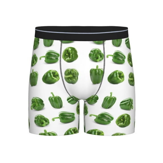 Mens Underwear, Green Bell Peppers Mens Underwear Boxer Briefs, Soft Breathable Underwear Long ...