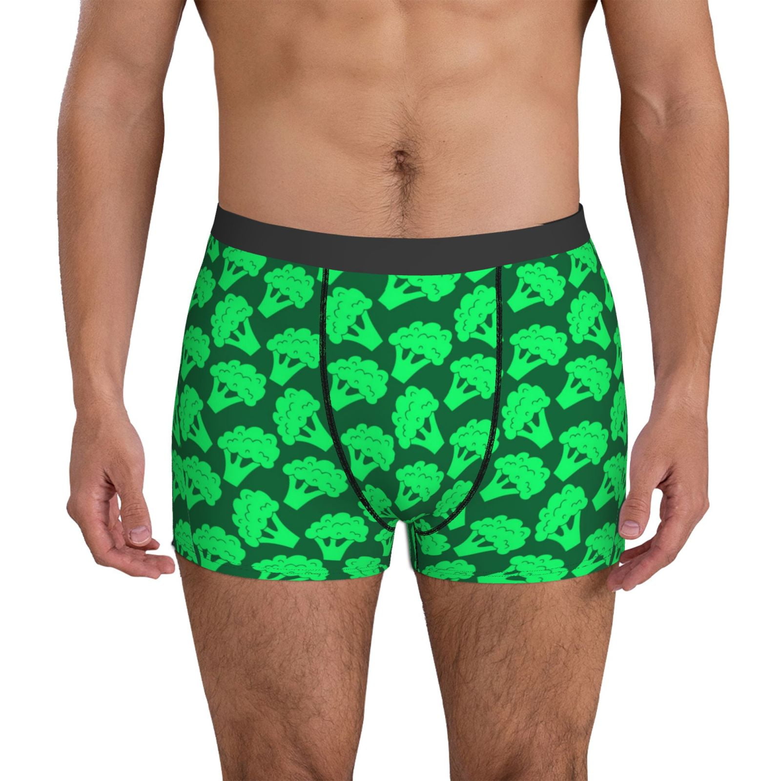 Mens Underwear - Green Broccoli Breathable Stretch Boxers for Men ...