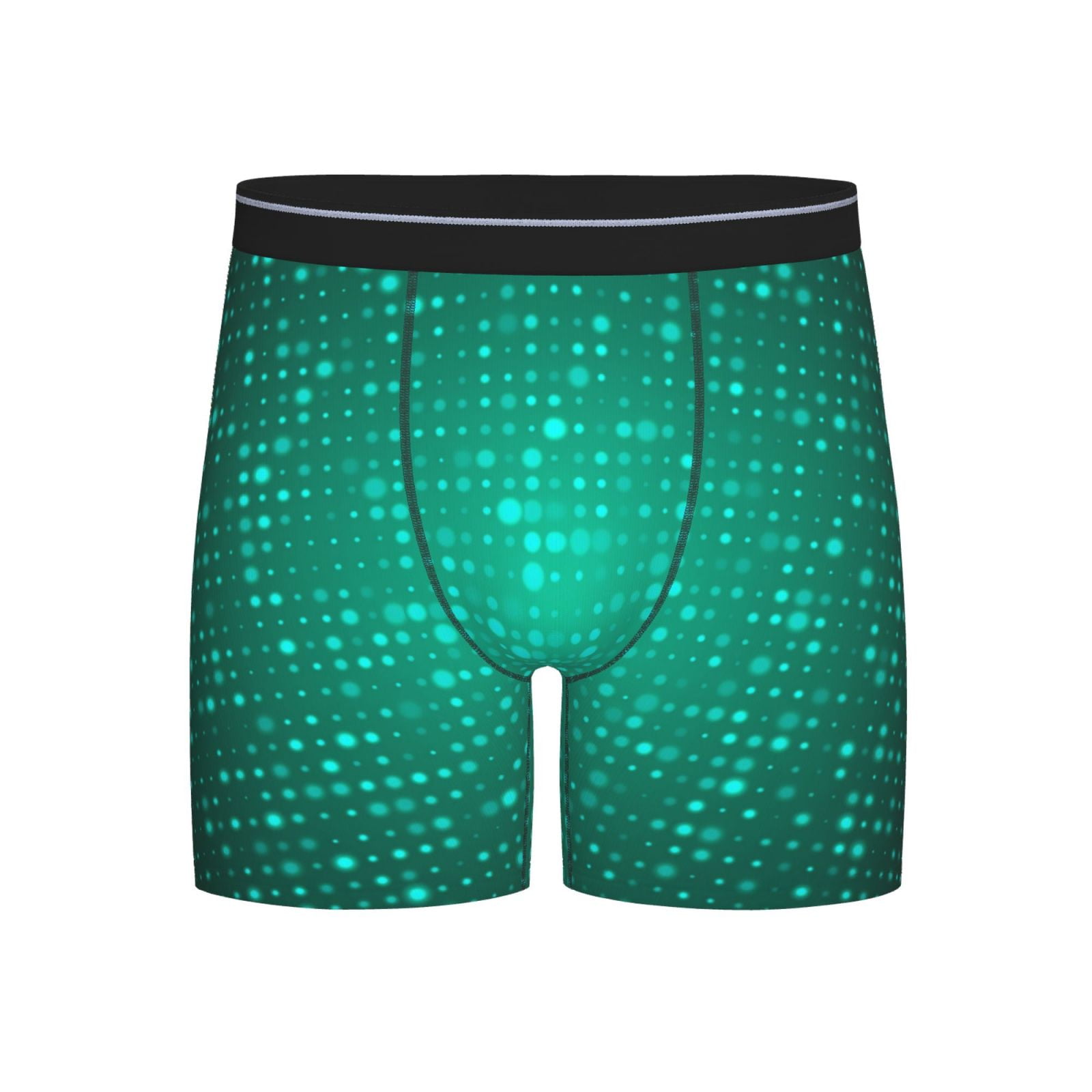 Mens Underwear, Green Dotted Pattern Mens Underwear Boxer Briefs, Soft ...