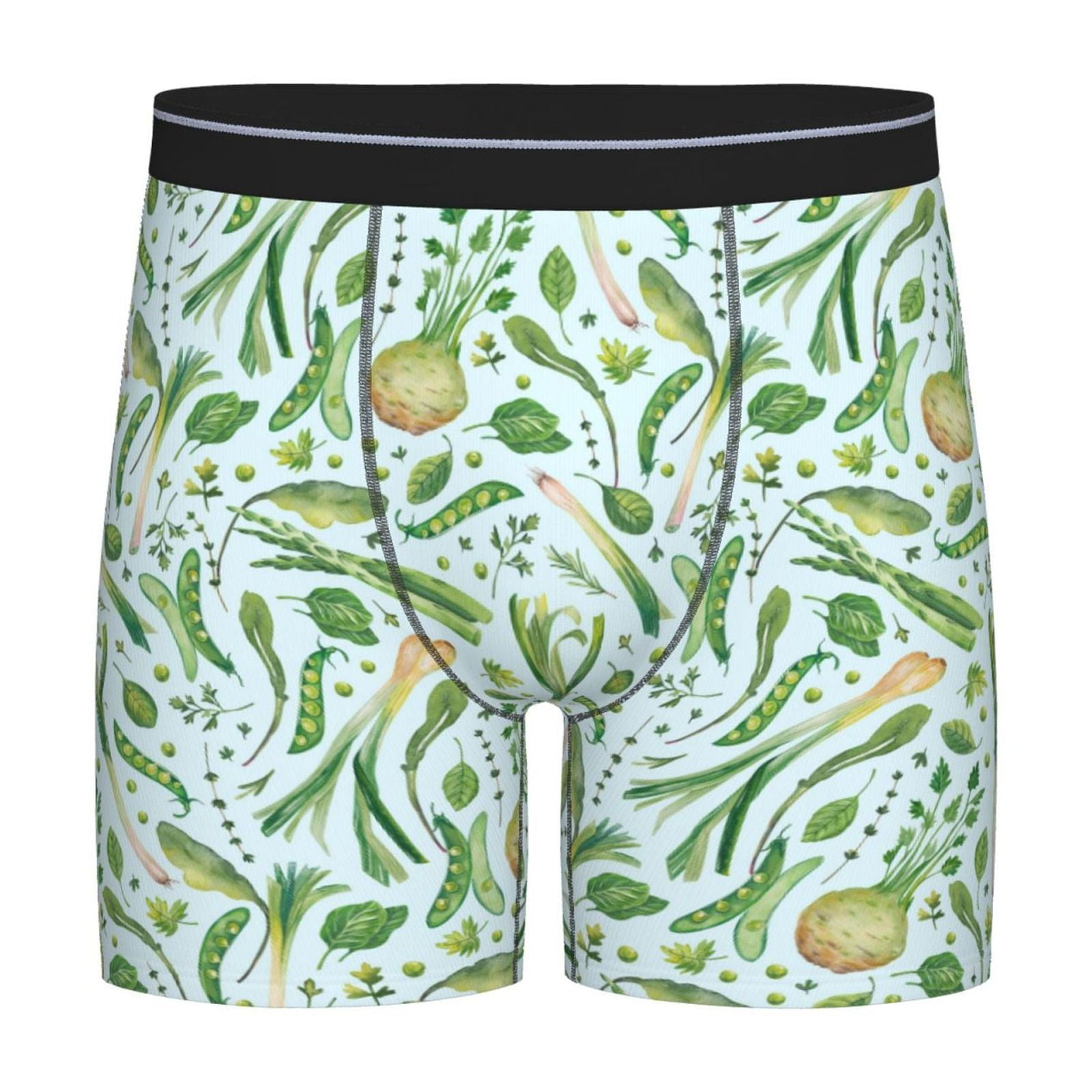 Mens Underwear, Green Peas Vegetable Mens Underwear Boxer Briefs, Soft ...
