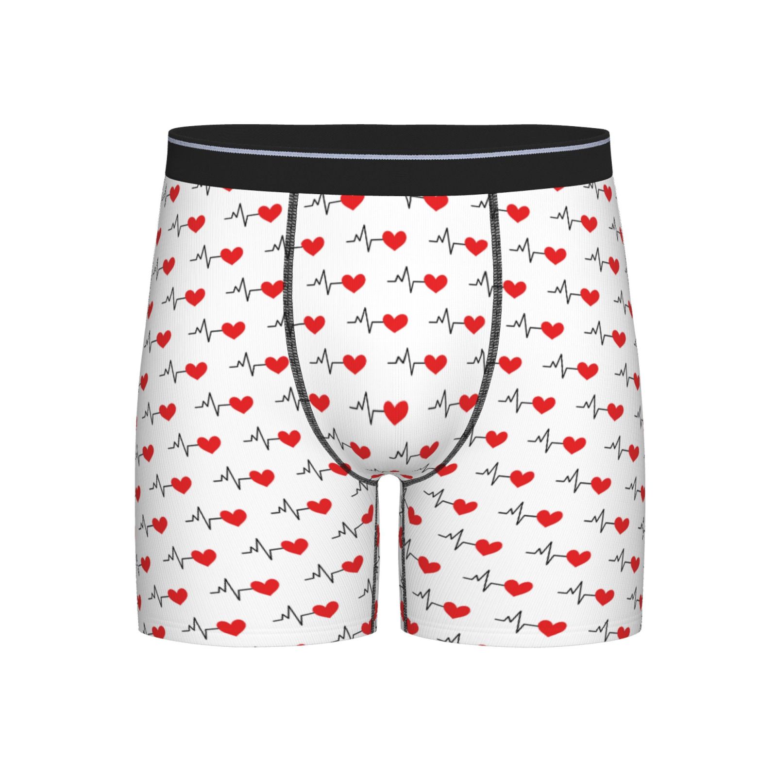 Mens Underwear, Heartbeat Symbol Mens Underwear Boxer Briefs, Soft ...
