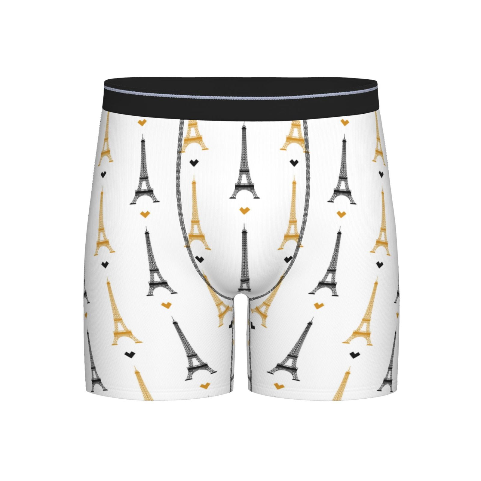 Mens Underwear, Hearts Eiffel Tower Mens Underwear Boxer Briefs, Soft ...