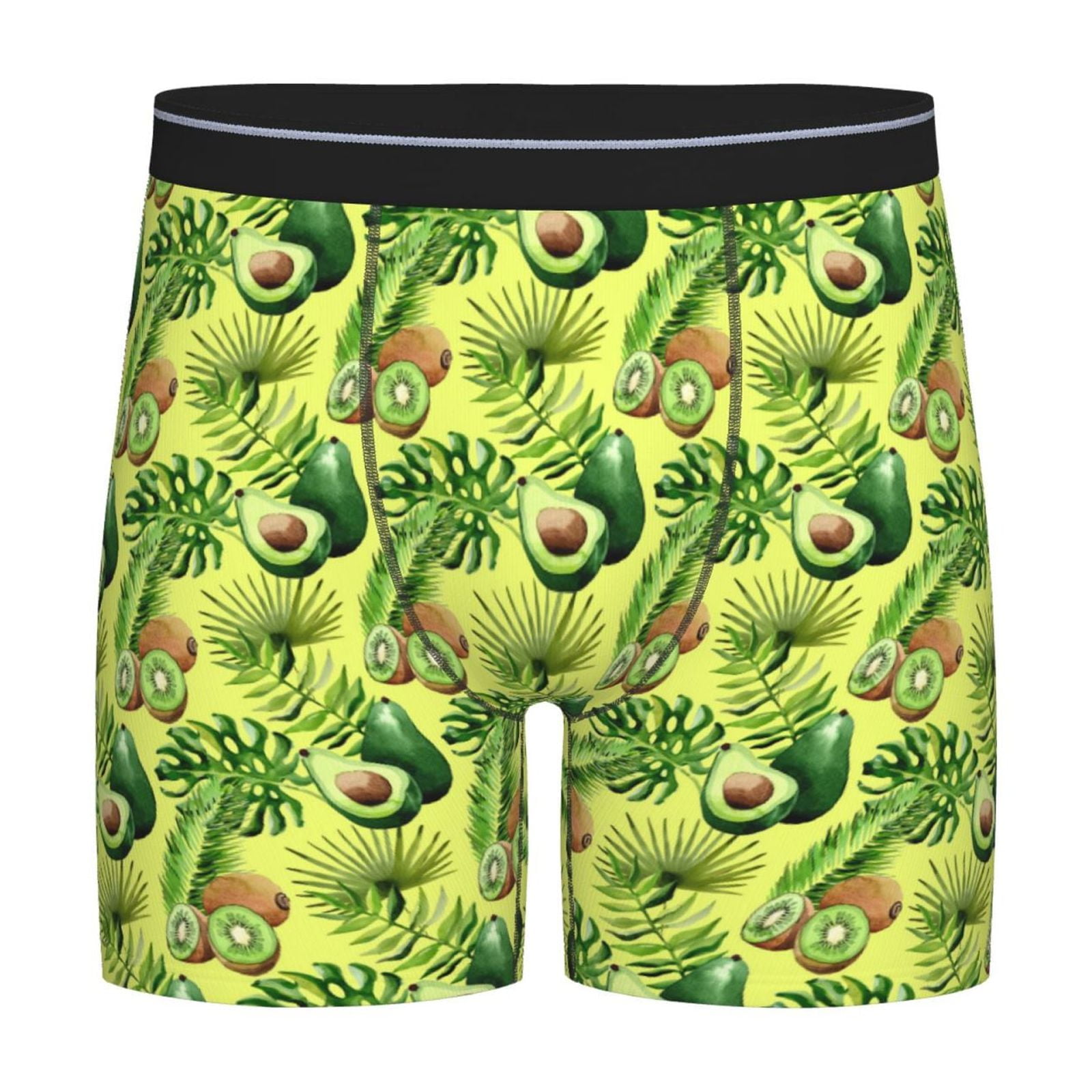Mens Underwear, Kiwi And Avocado Mens Underwear Boxer Briefs, Soft ...