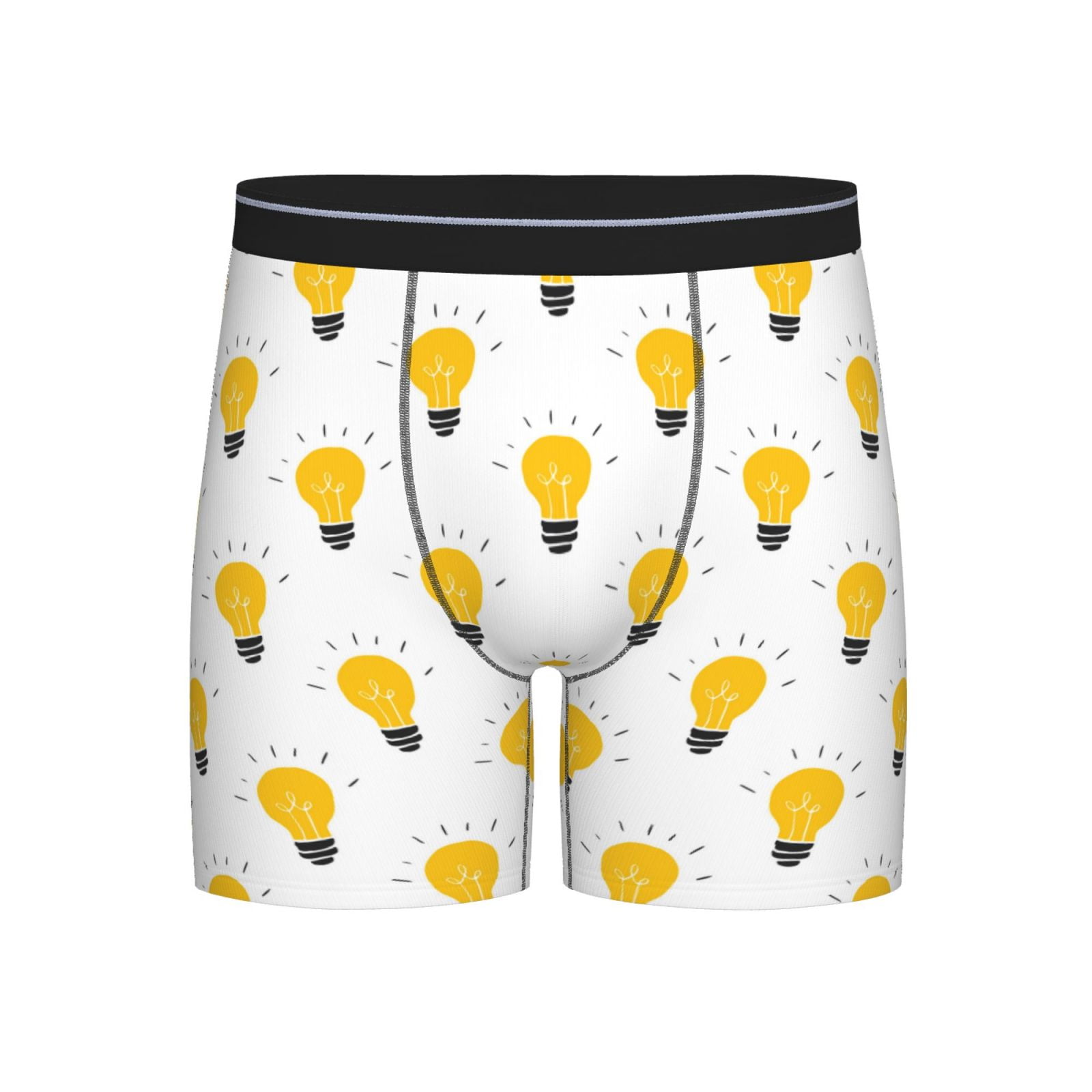 Mens Underwear, Light Bulb Pattern White Mens Underwear Boxer Briefs ...