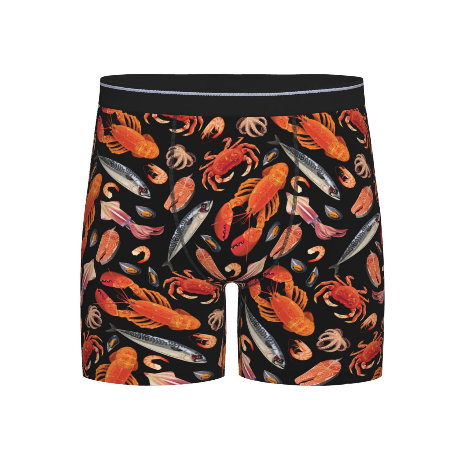 Mens Underwear, Lobster Squid Crab Mens Underwear Boxer Briefs, Soft ...
