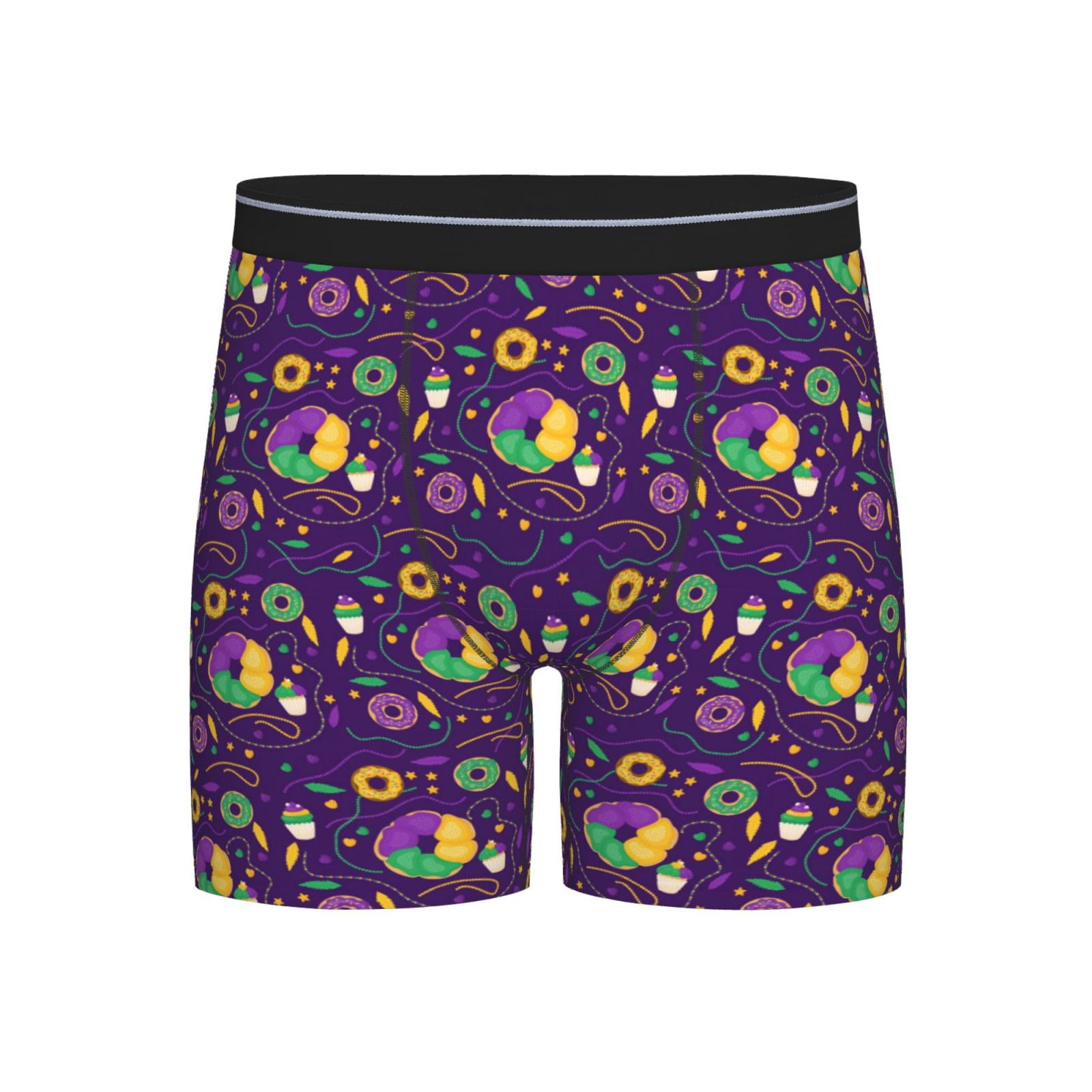Mens Underwear, Mardi Gras And Donuts Mens Underwear Boxer Briefs, Soft ...