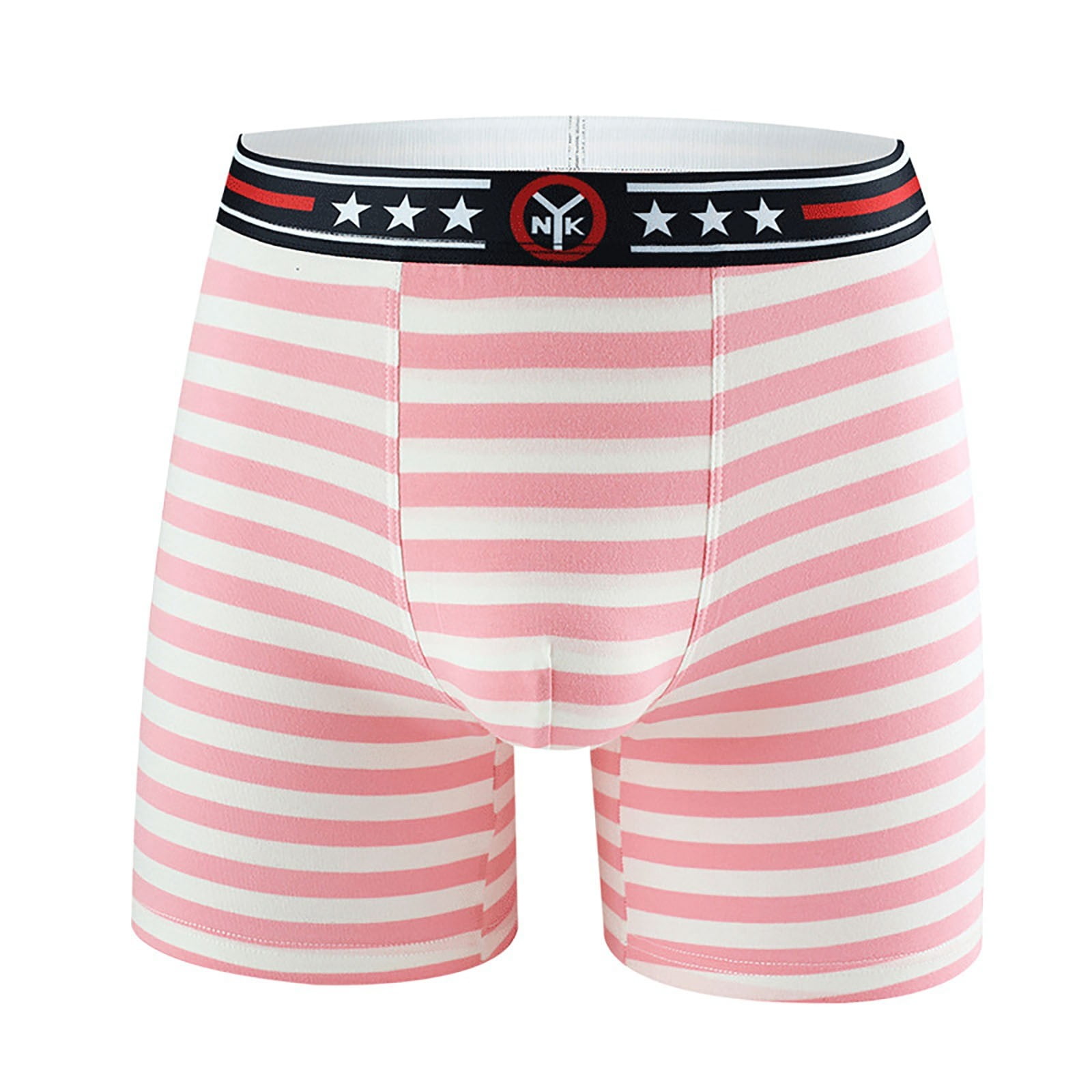 Mens Underwear Mens Cotton Underwear Lengthened Flat Angle Stripes Low