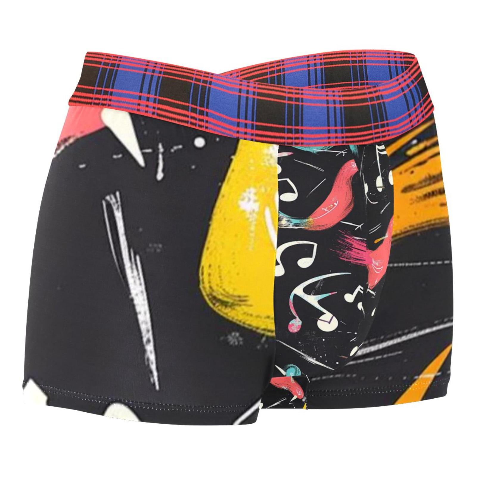 Mens Underwear, Mens Boxer Briefs, Cartoon Graffiti Art Music Note ...