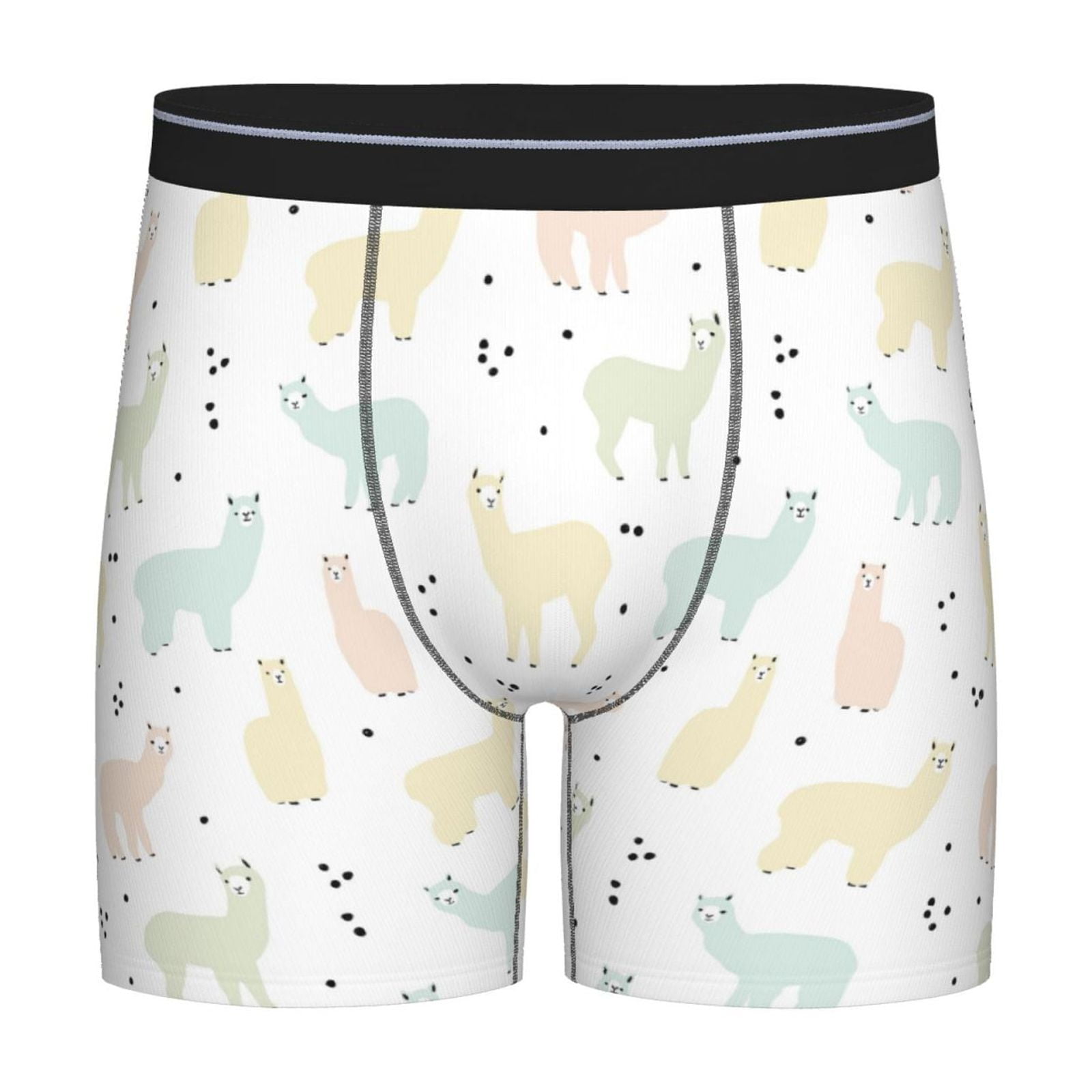 Mens Underwear, Minimalist Colorful Cute Alpaca Mens Underwear Boxer ...