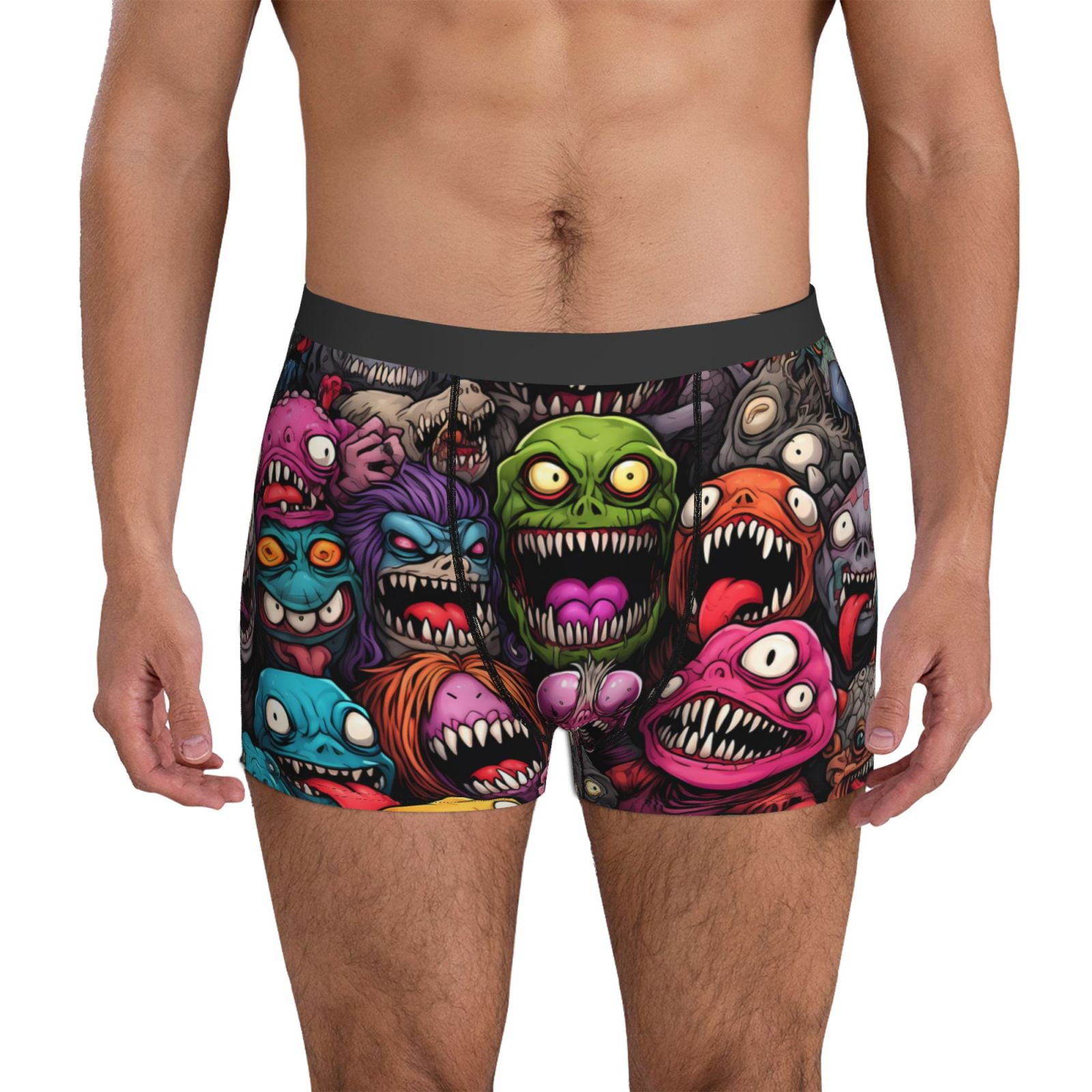Mens Underwear - Monstrous Cartoon Characters Breathable Stretch Boxers ...