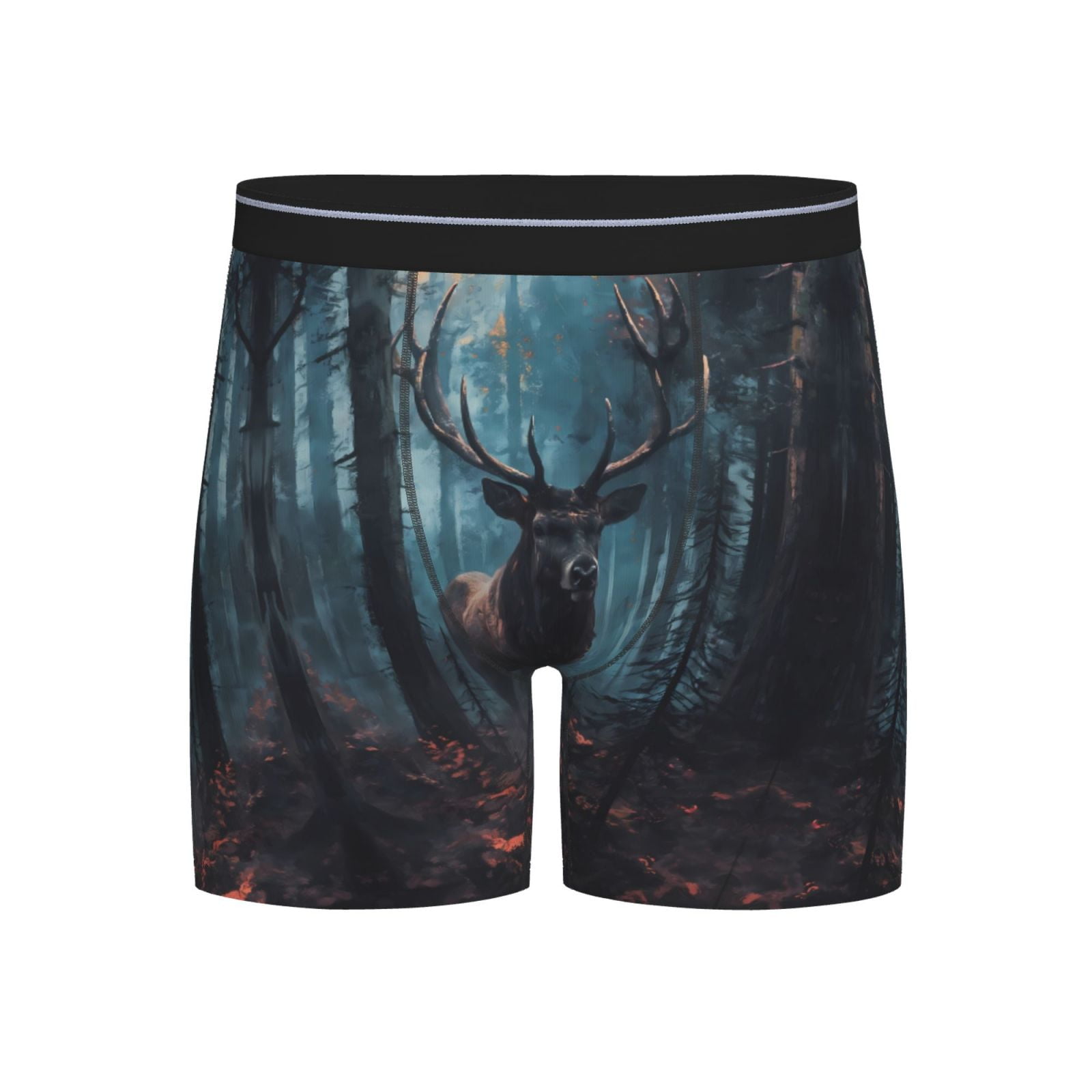 Mens Underwear, Mystical Forest Elk Mens Underwear Boxer Briefs, Soft ...