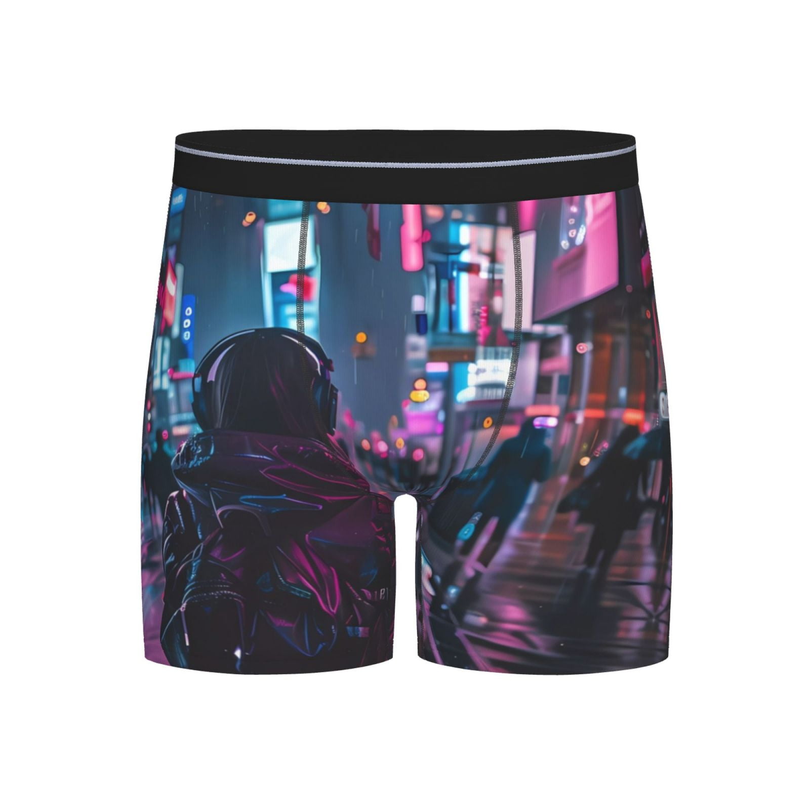 Mens Underwear, Neon Night Cityscape Mens Underwear Boxer Briefs, Soft ...