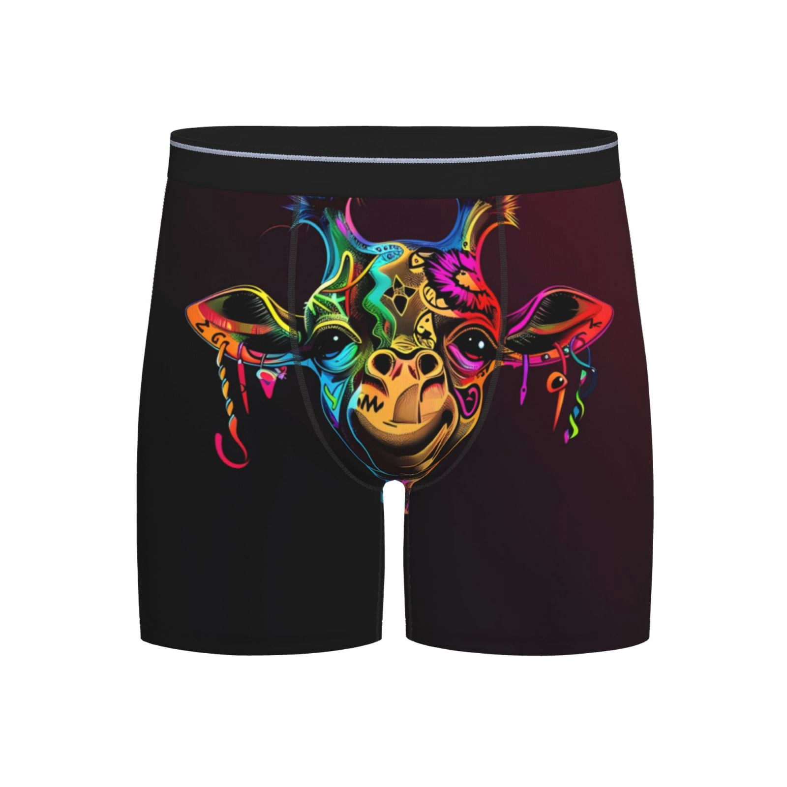 Mens Underwear, Neon Psychedelic Giraffe Mens Underwear Boxer Briefs ...