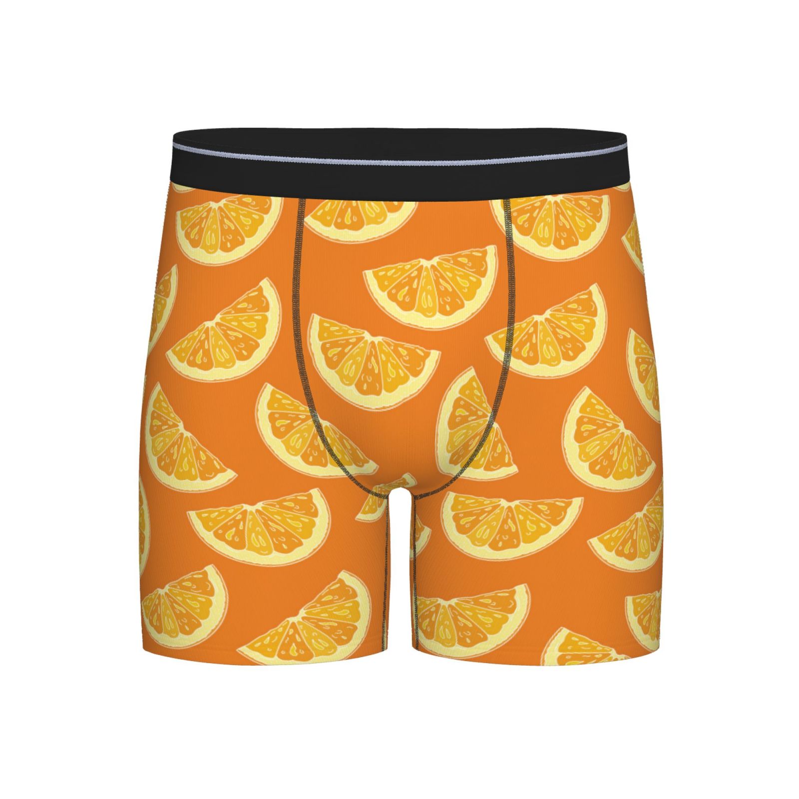 Mens Underwear, Orange Lemon Print Mens Underwear Boxer Briefs, Soft ...