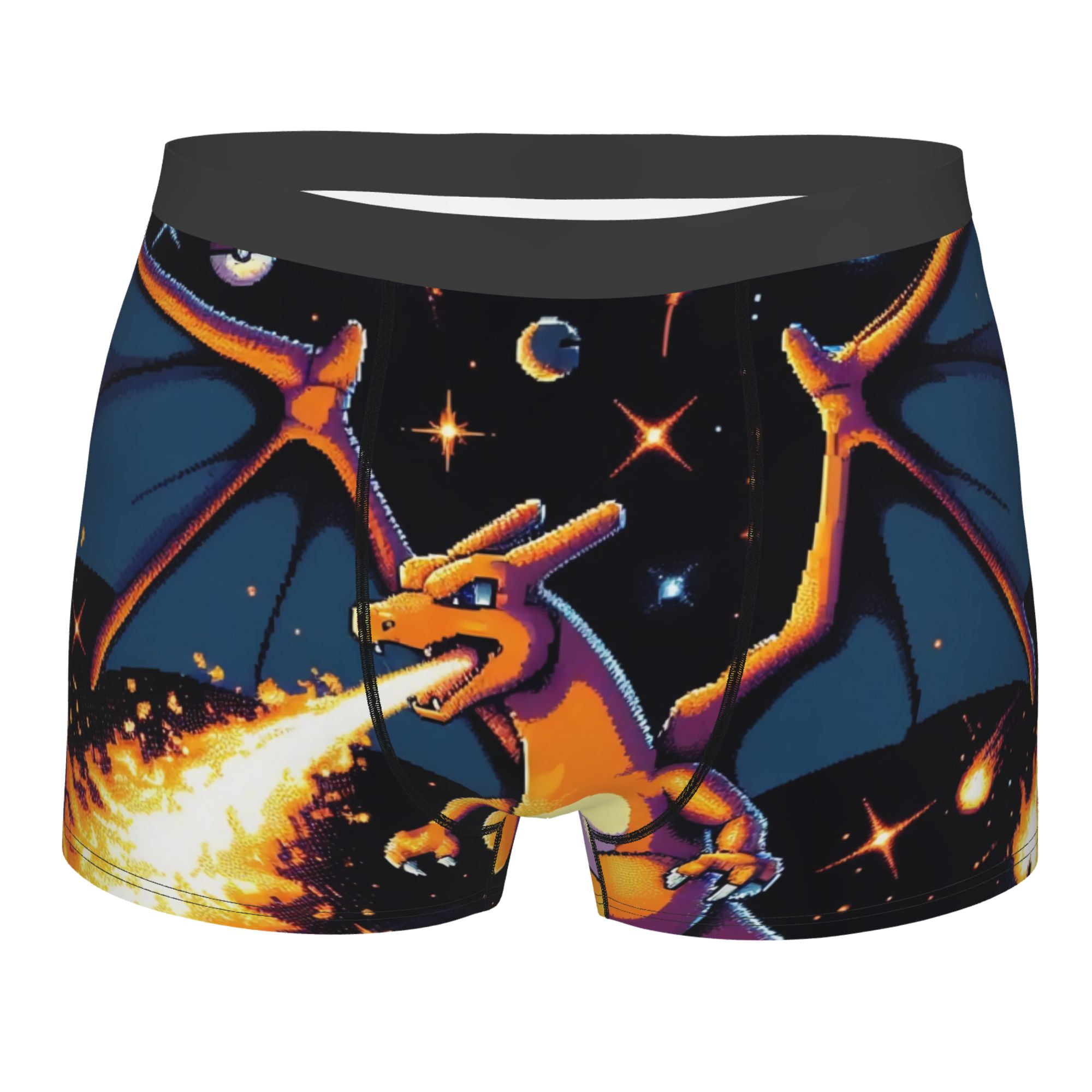 Mens Underwear,Pokémon-Pikachu Charizard Boxer Briefs,Breathable Soft ...