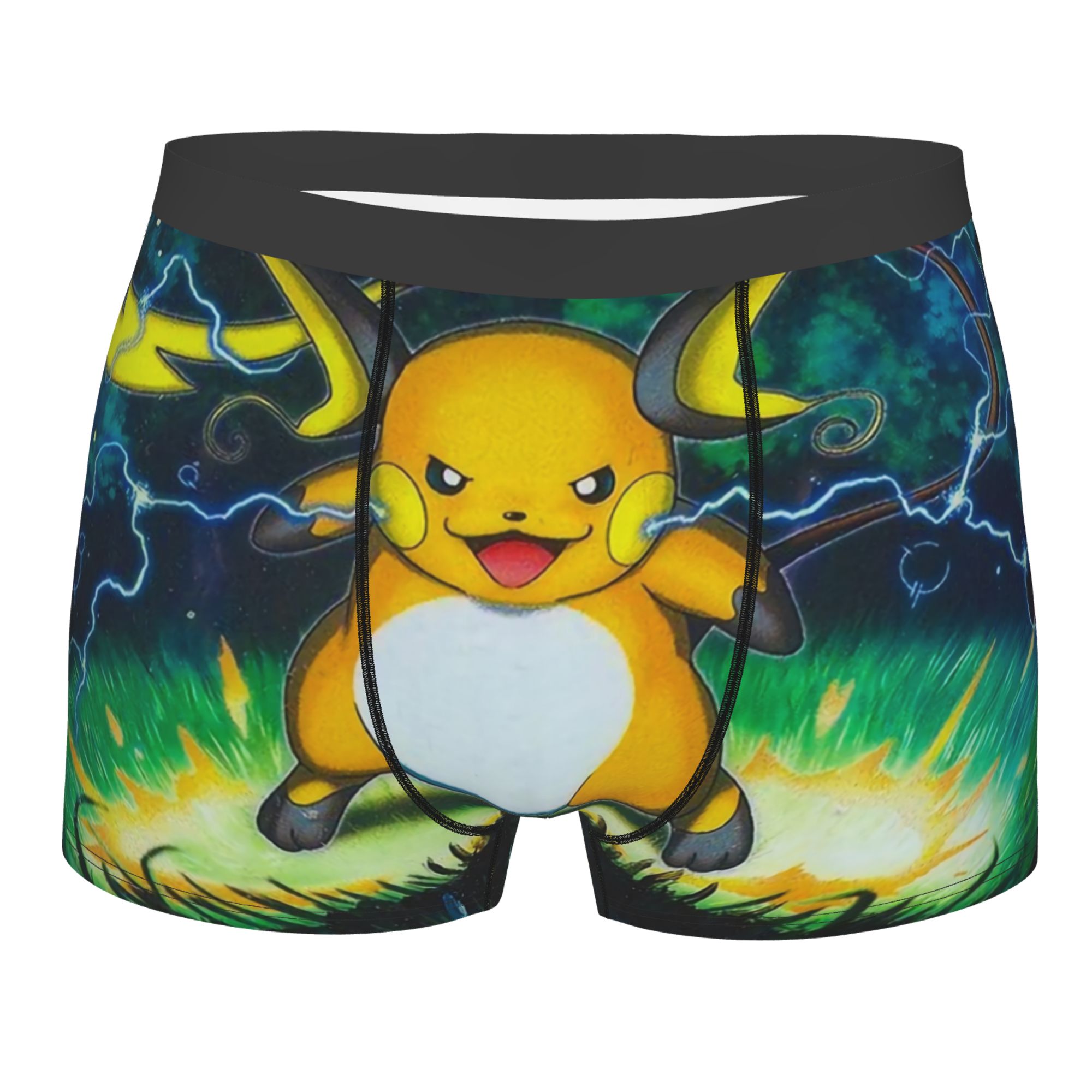 Mens Underwear,Pokémon-Pikachu Raichu Boxer Briefs,Breathable Soft ...