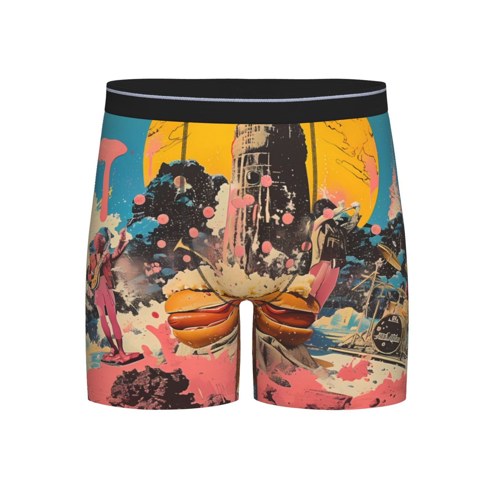 Mens Underwear, Psychedelic Band Hotdog Art Mens Underwear Boxer Briefs ...