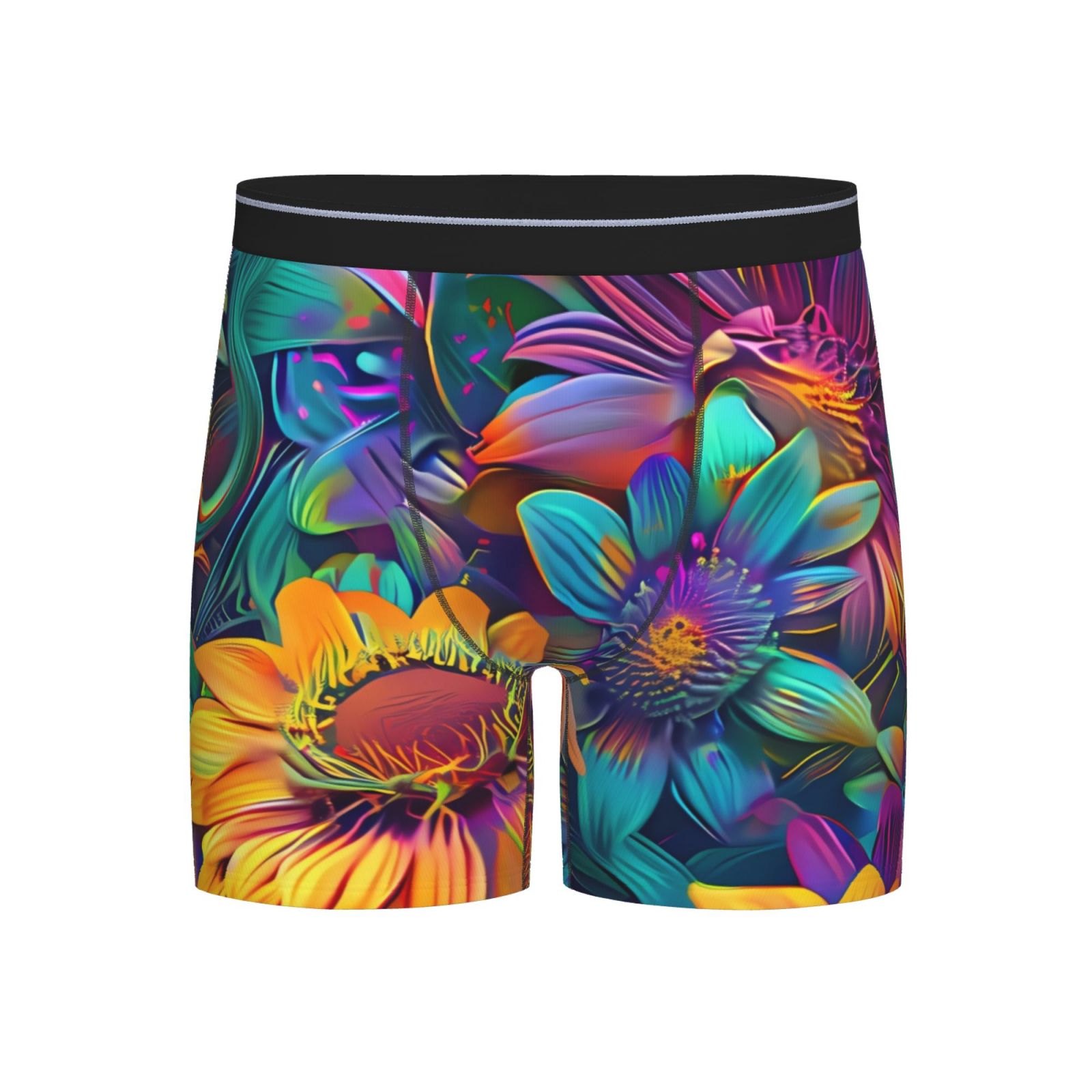 Mens Underwear, Psychedelic Sunflowers Mens Underwear Boxer Briefs ...