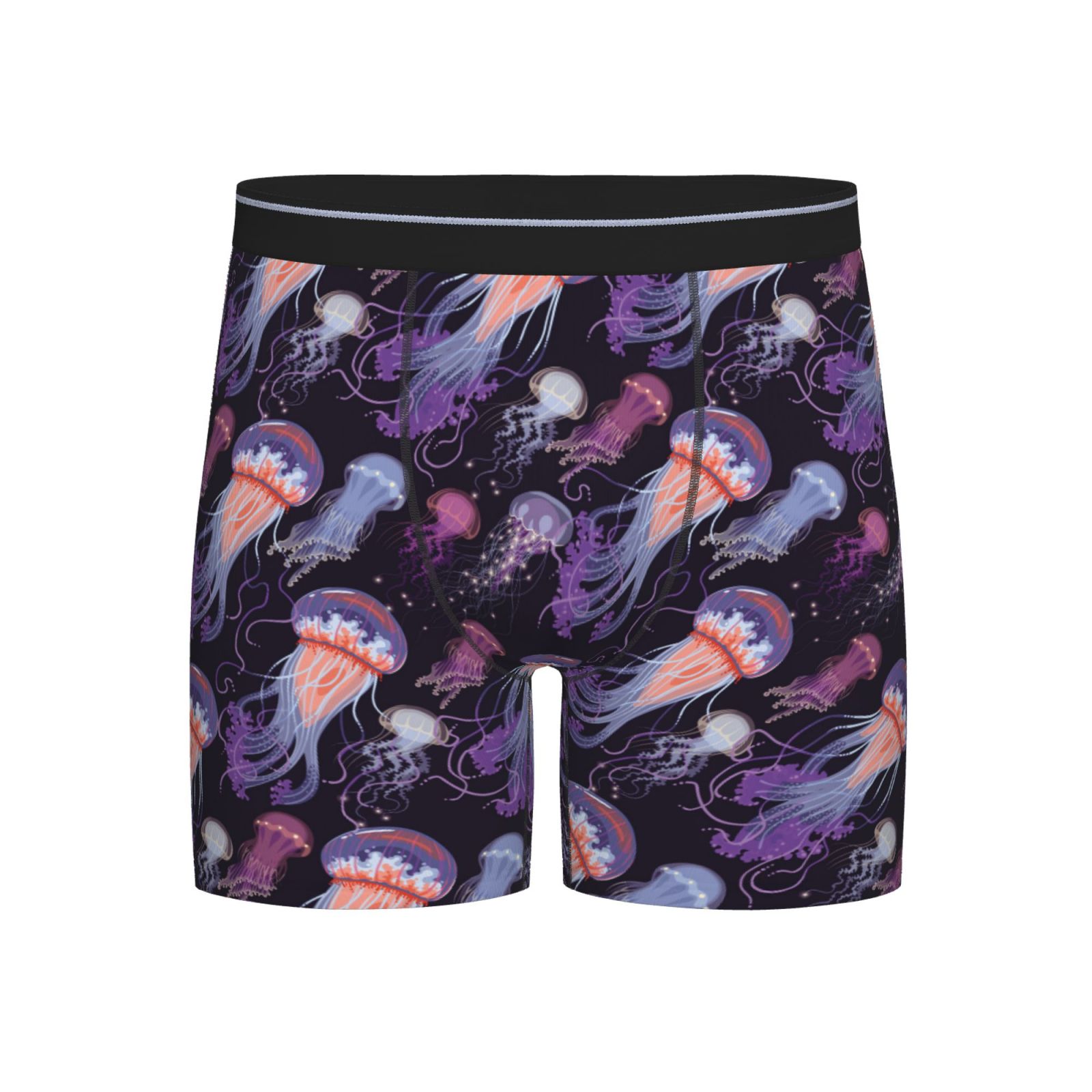 Mens Underwear, Purple Blue Jellyfish Print Mens Underwear Boxer Briefs ...