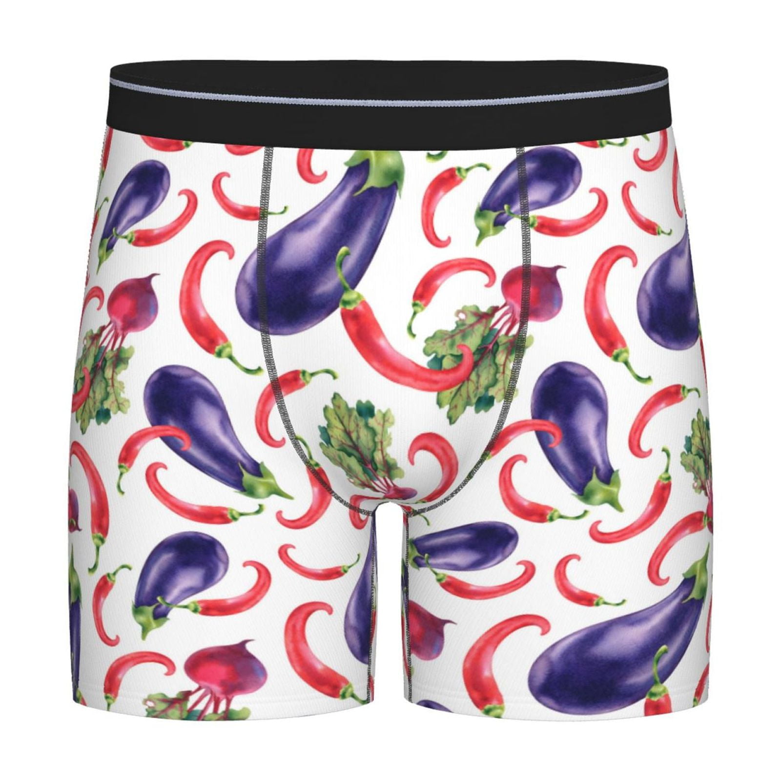 Mens Underwear, Purple Eggplant Red Chili Mens Underwear Boxer Briefs ...