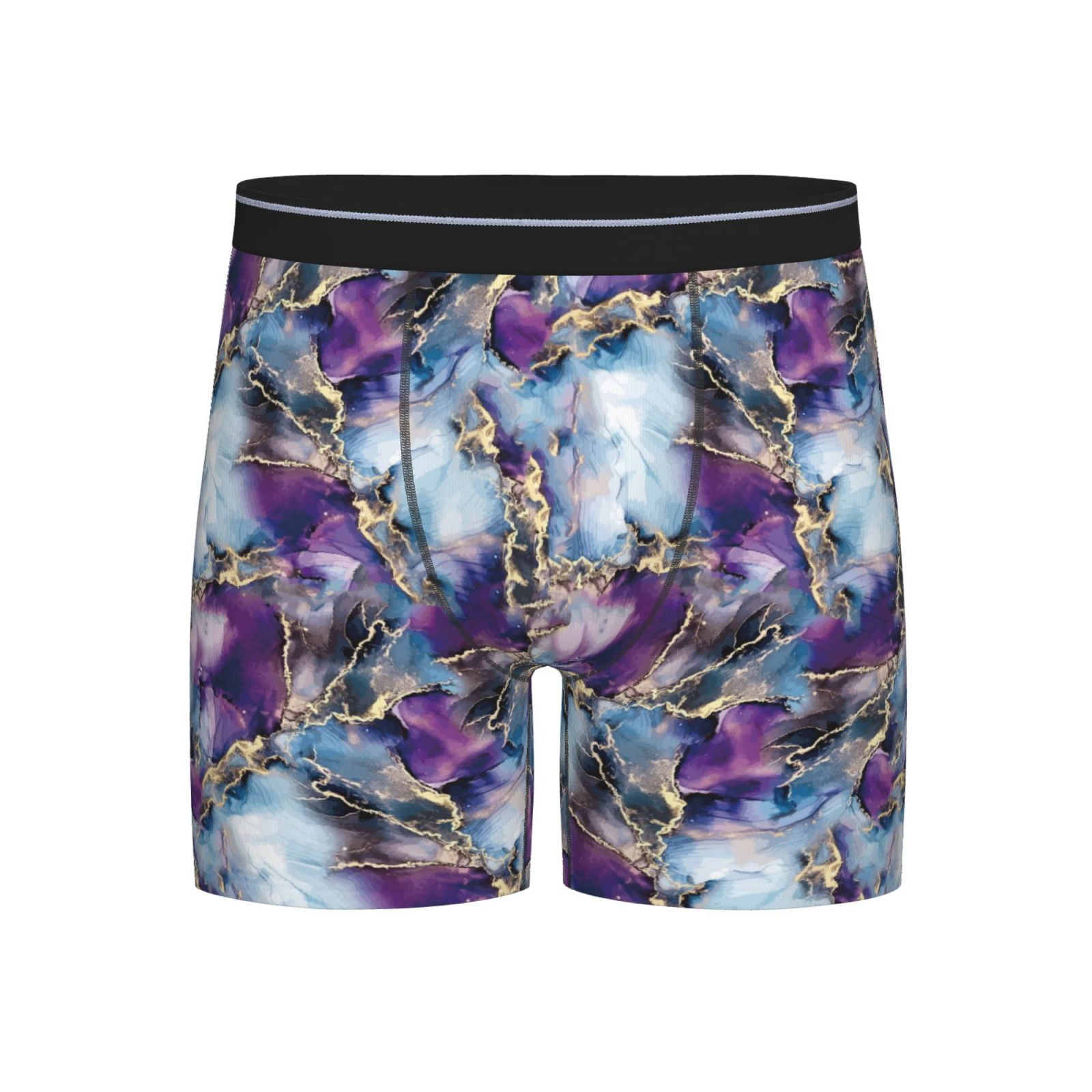 Mens Underwear, Purple Marble Texture Mens Underwear Boxer Briefs, Soft ...