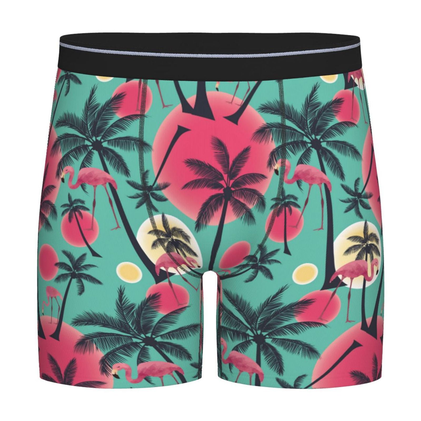 Mens Underwear, Red Bird Palm Trees Mens Underwear Boxer Briefs, Soft ...