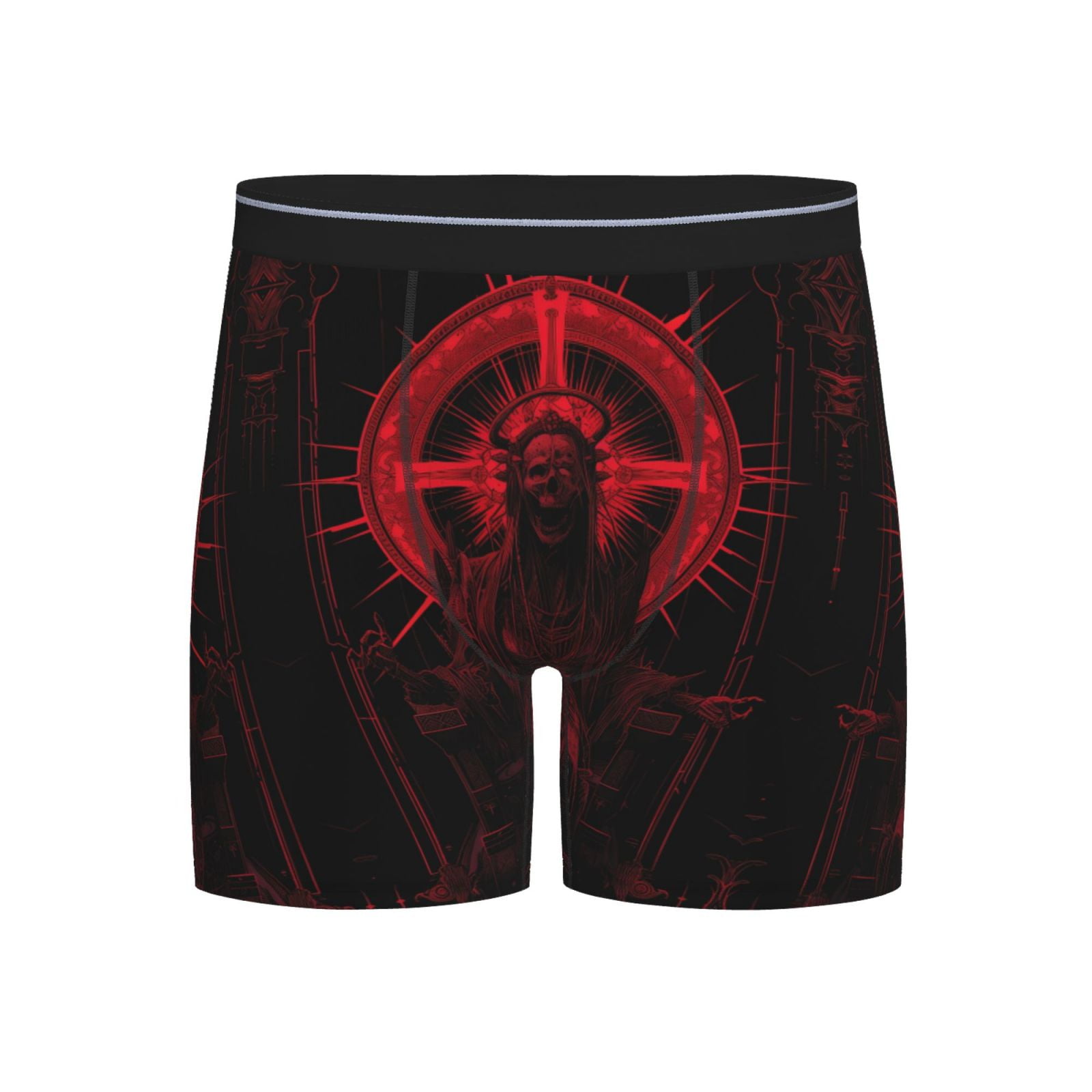 Mens Underwear, Red Gothic Skeleton Throne Mens Underwear Boxer Briefs ...