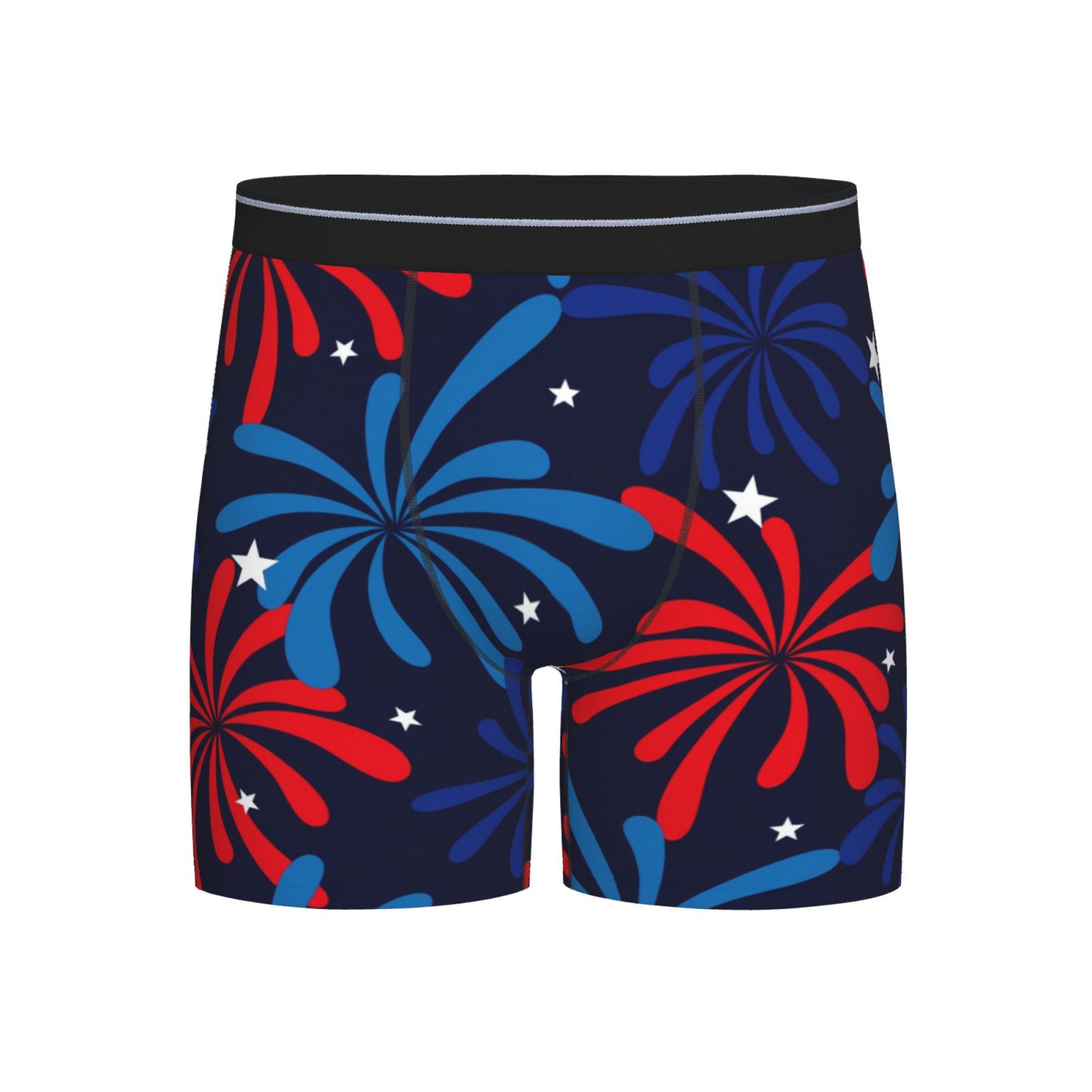 Mens Underwear, Red White Blue Fireworks Mens Underwear Boxer Briefs ...