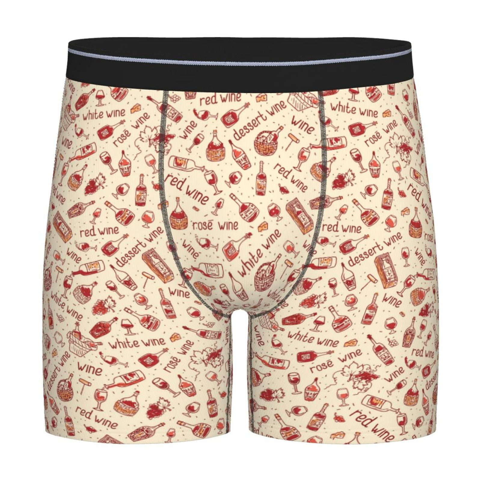 Mens Underwear, Red Wine Mens Underwear Boxer Briefs, Soft Breathable ...