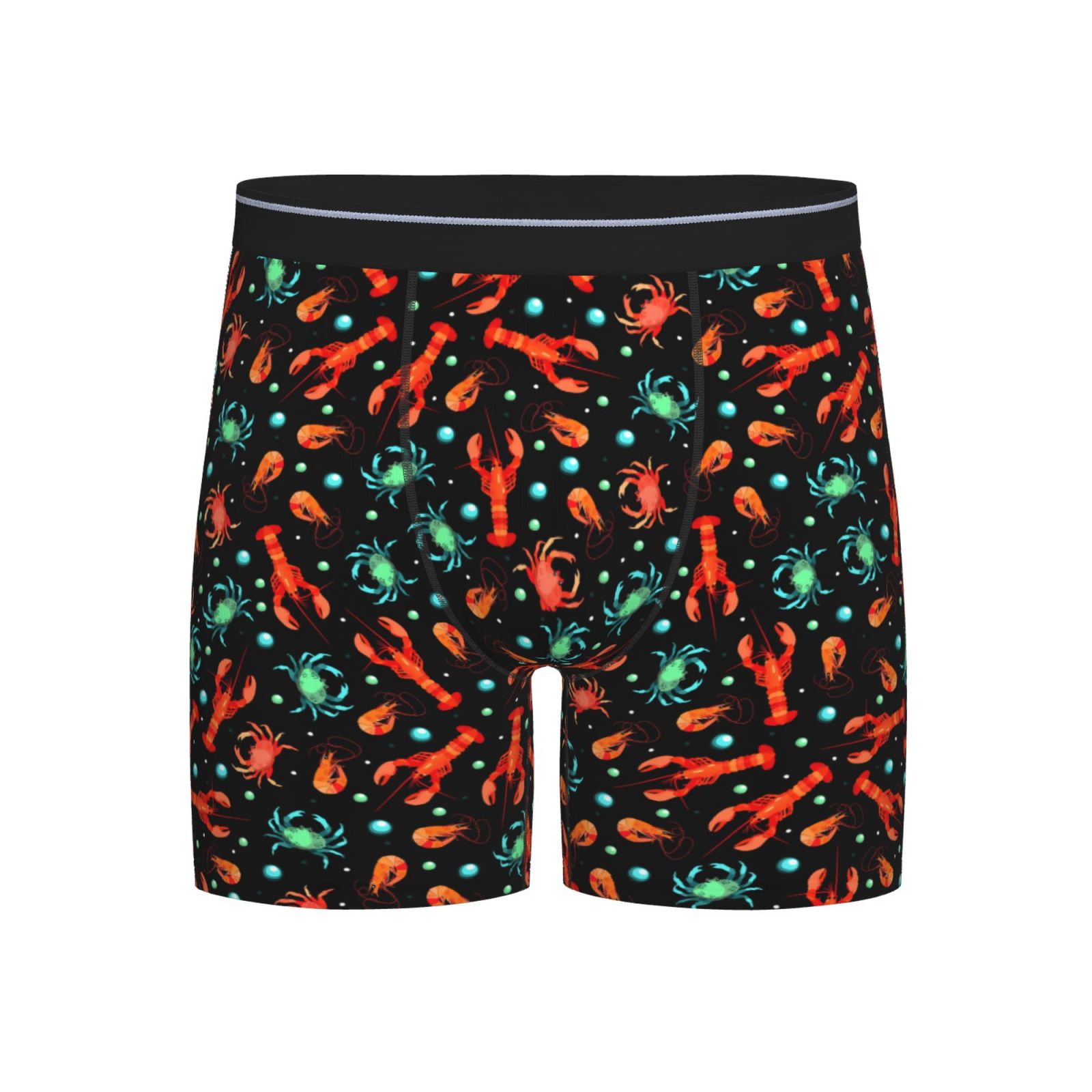 Mens Underwear, Shrimp Crab Lobster Mens Underwear Boxer Briefs, Soft ...