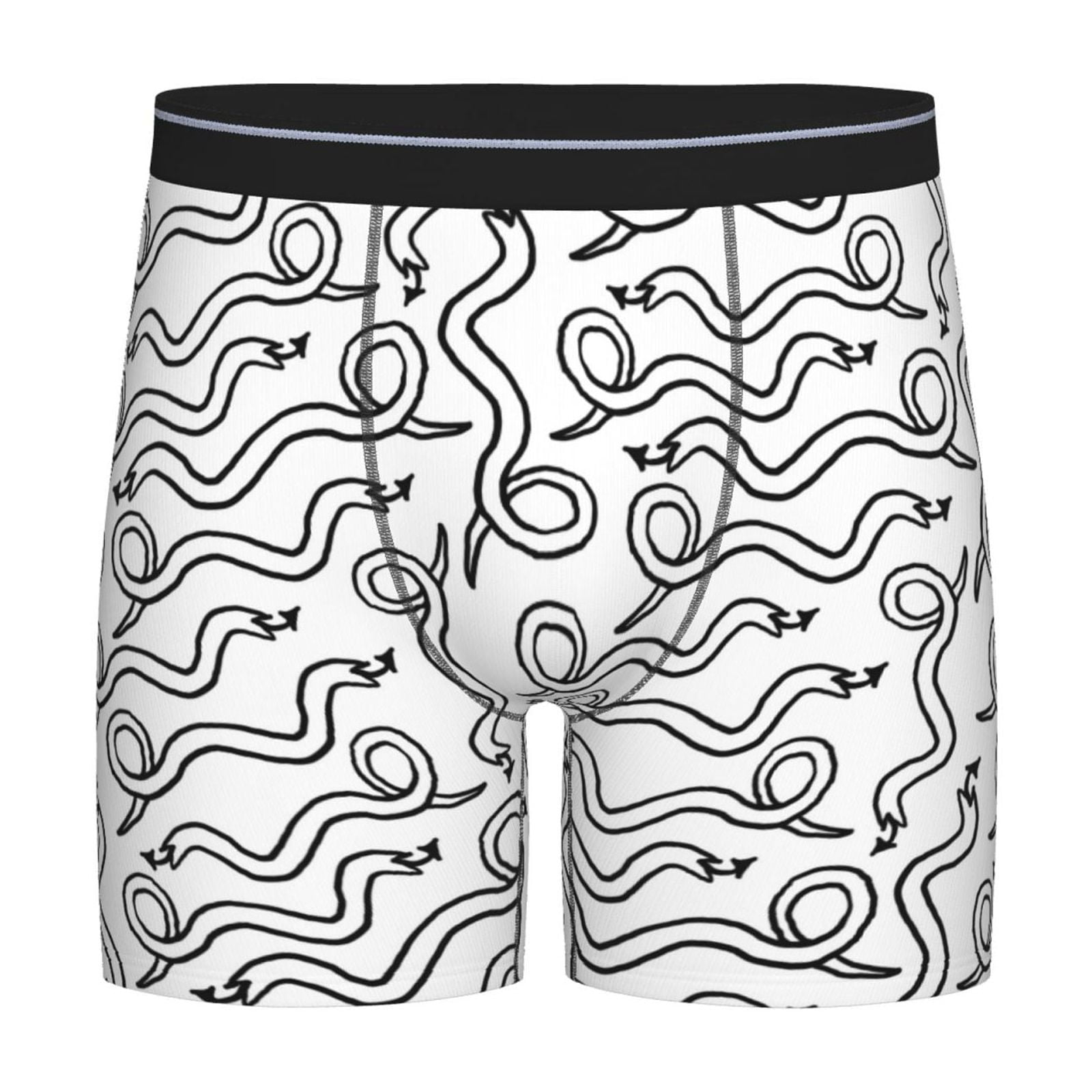 Mens Underwear, Simple Black Lines Snake Mens Underwear Boxer Briefs ...