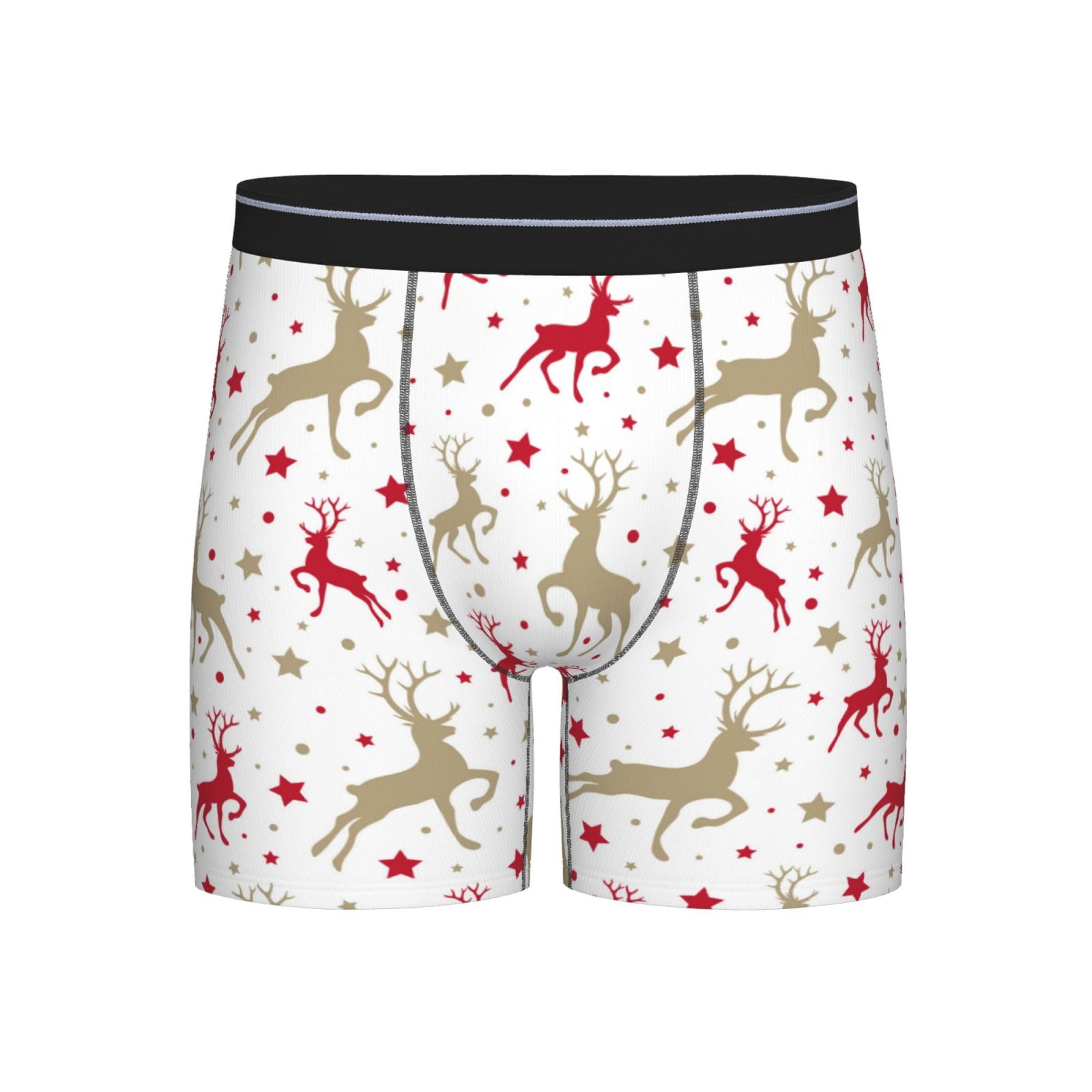 Mens Underwear, Simple Elk Deer Stars Polka Dots Mens Underwear Boxer ...