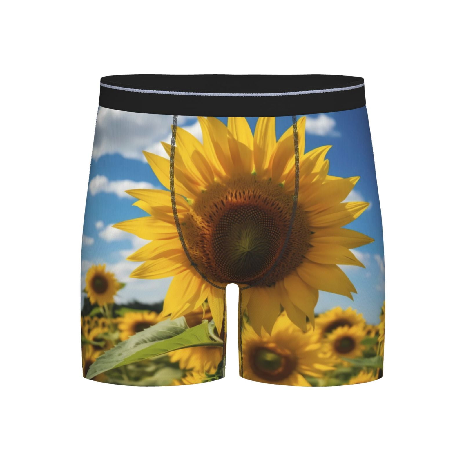Mens Underwear, Sky Golden Sunflower Field Mens Underwear Boxer Briefs ...