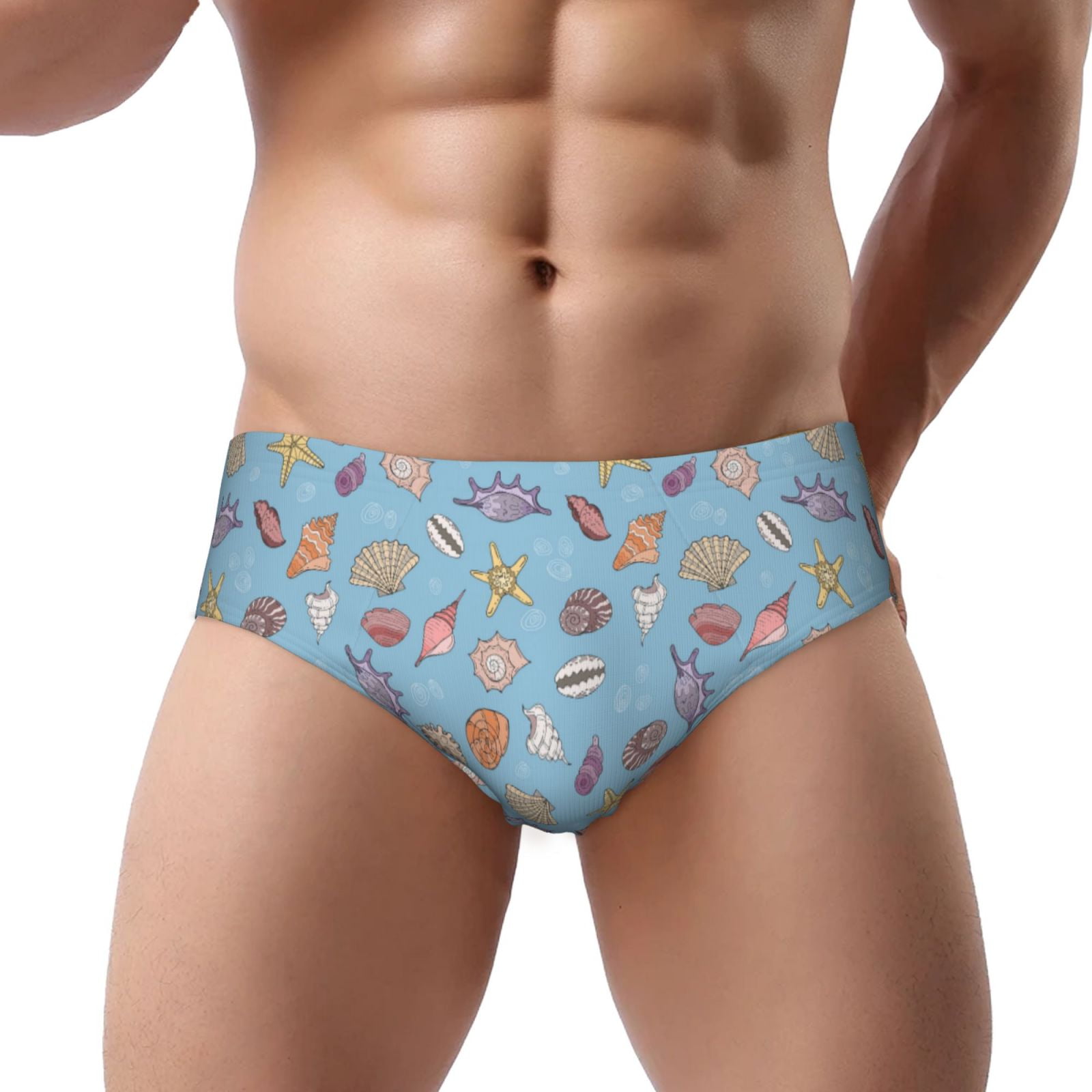 Mens Underwear - Soft Comfort Men's Underwear Briefs, Conch Shells Print No.904 Breathable ...