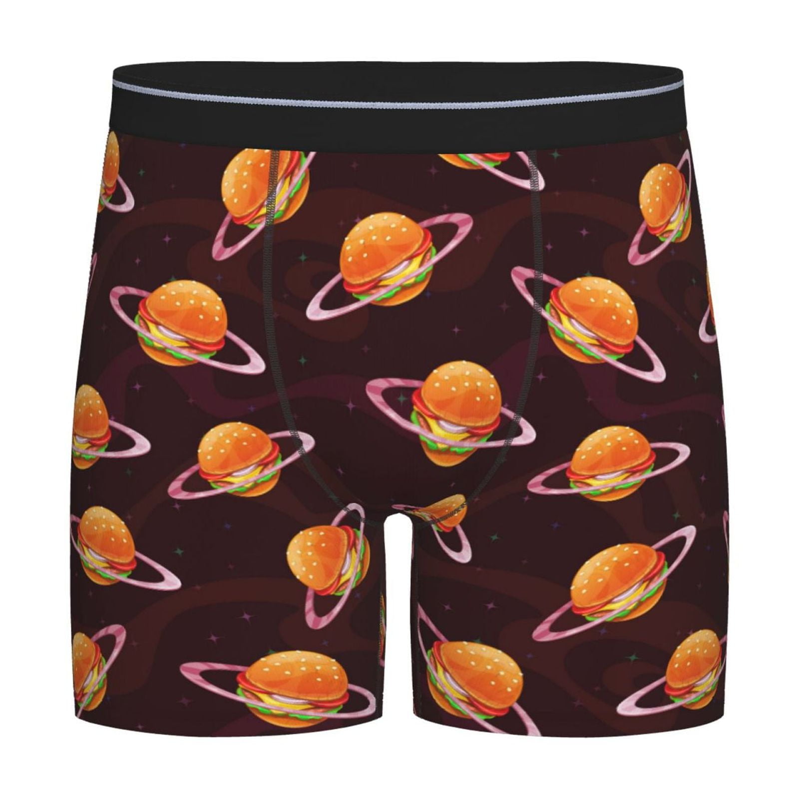 Mens Underwear, Space Hamburger Pattern Mens Underwear Boxer Briefs, Soft Breathable Underwear ...