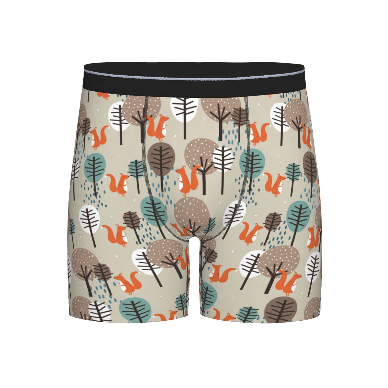 Mens Underwear, Squirrels And Trees Mens Underwear Boxer Briefs, Soft ...