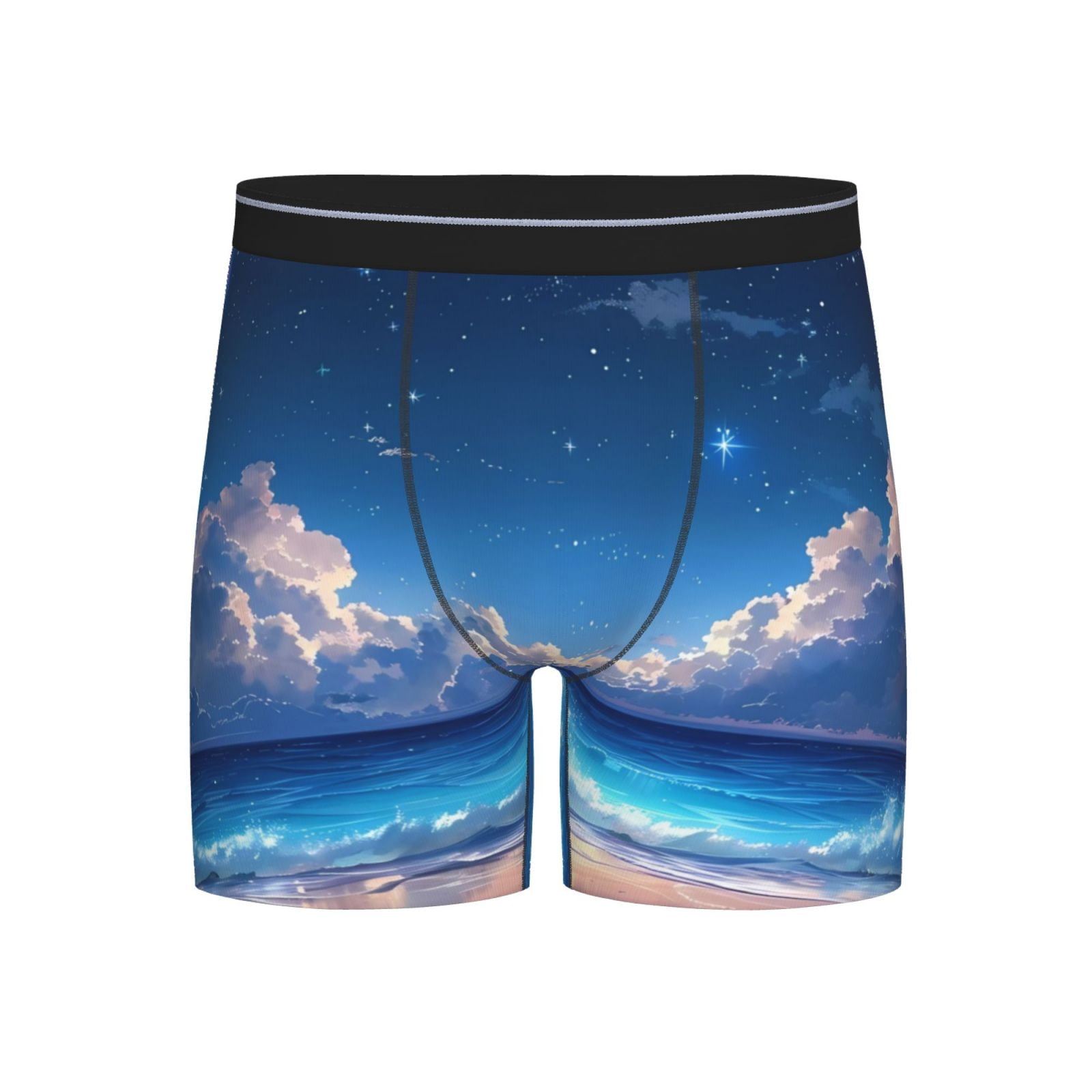 Mens Underwear, Starry Night Ocean View Mens Underwear Boxer Briefs ...