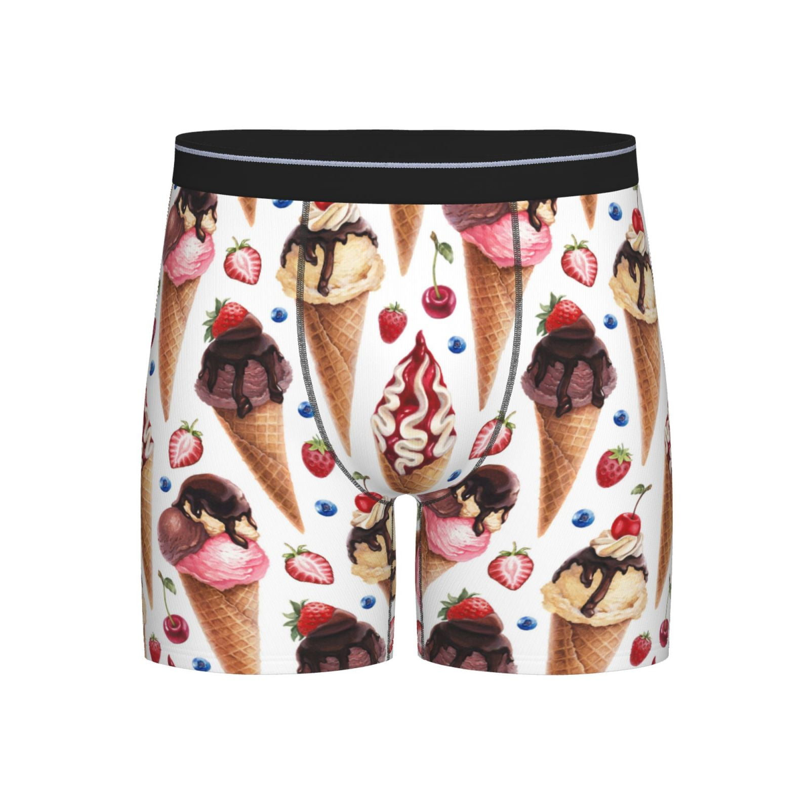 Mens Underwear, Strawberry Blueberry Ice Cream Mens Underwear Boxer ...