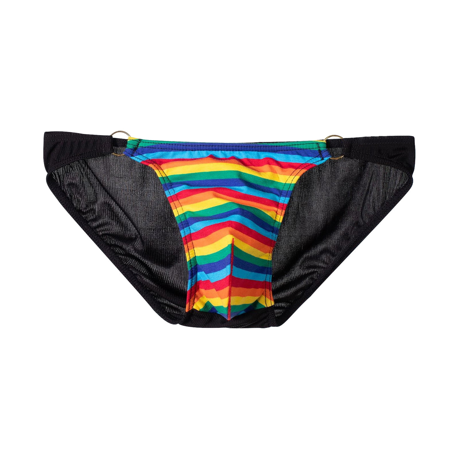 Mens Underwear Stripe Briefs Underwear Personalized Low-waistline Hoop ...