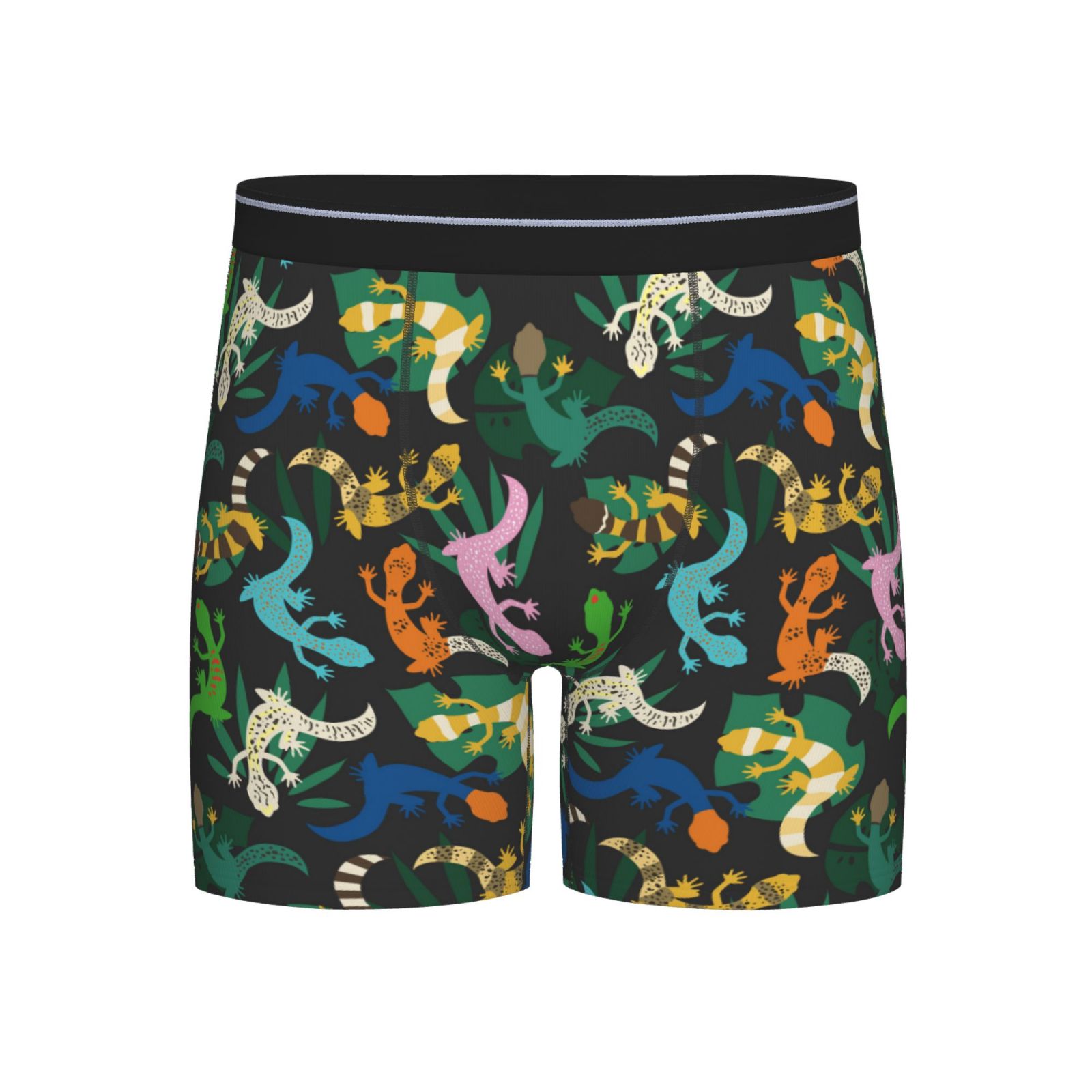Mens Underwear, Striped Cute Lizard Gecko Plant_A Mens Underwear Boxer ...