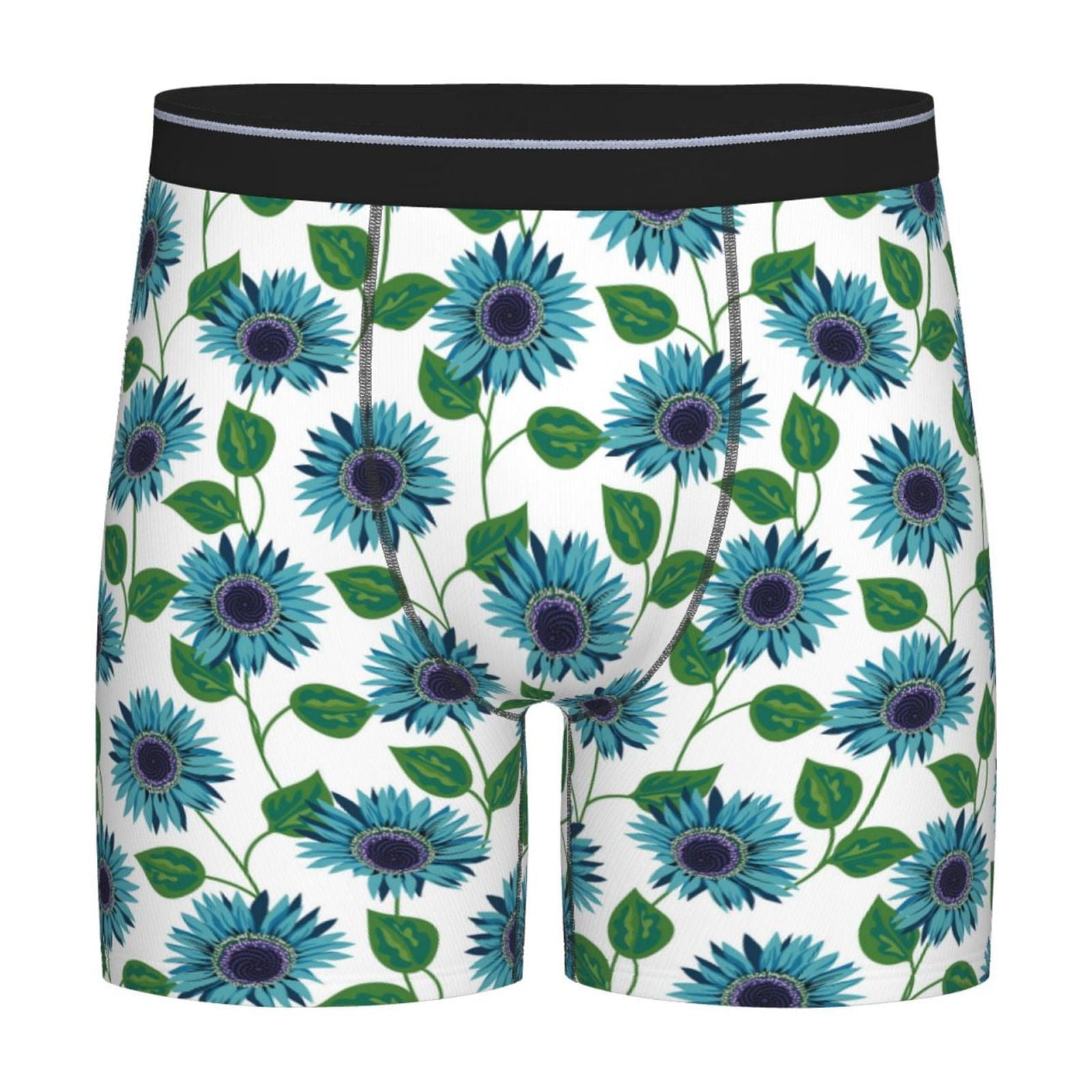 Mens Underwear, Sunflowers Green Leaves Mens Underwear Boxer Briefs ...