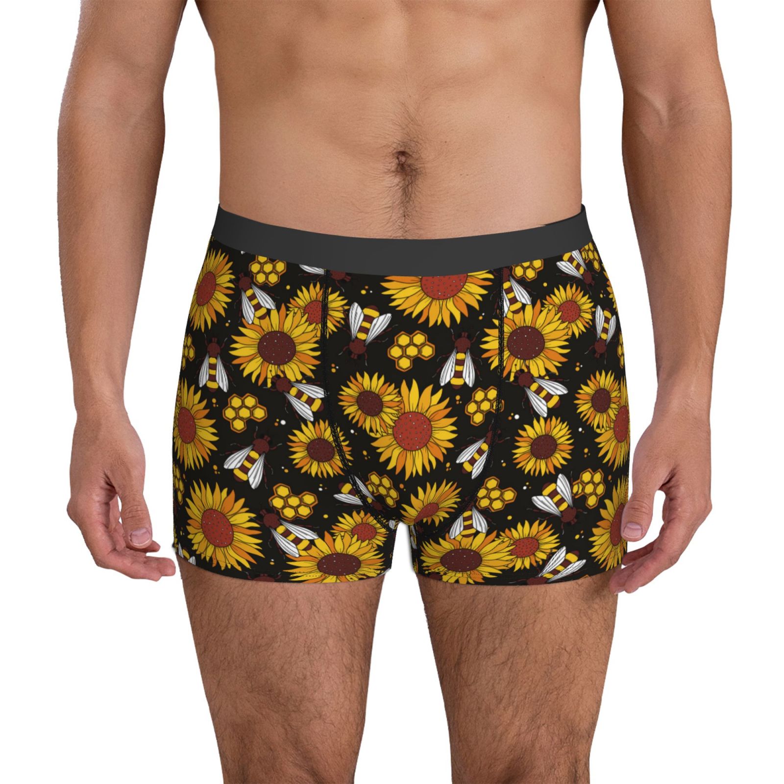 Mens Underwear, Sunflowers Honeycomb Sexy Mens Underwear Boxer Briefs ...