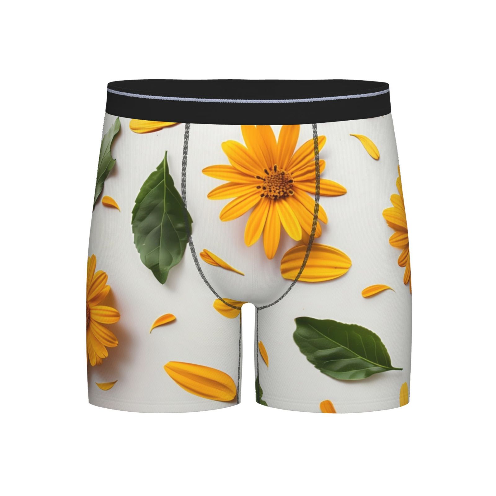 Mens Underwear, Sunny Yellow Sunflower Mens Underwear Boxer Briefs ...