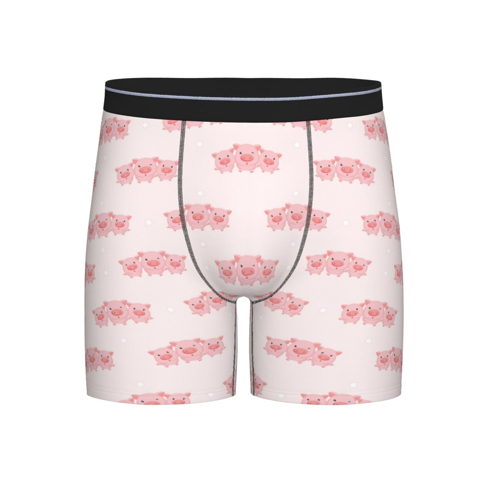 Mens Underwear, Three Cute Pigs Pink Mens Underwear Boxer Briefs, Soft ...