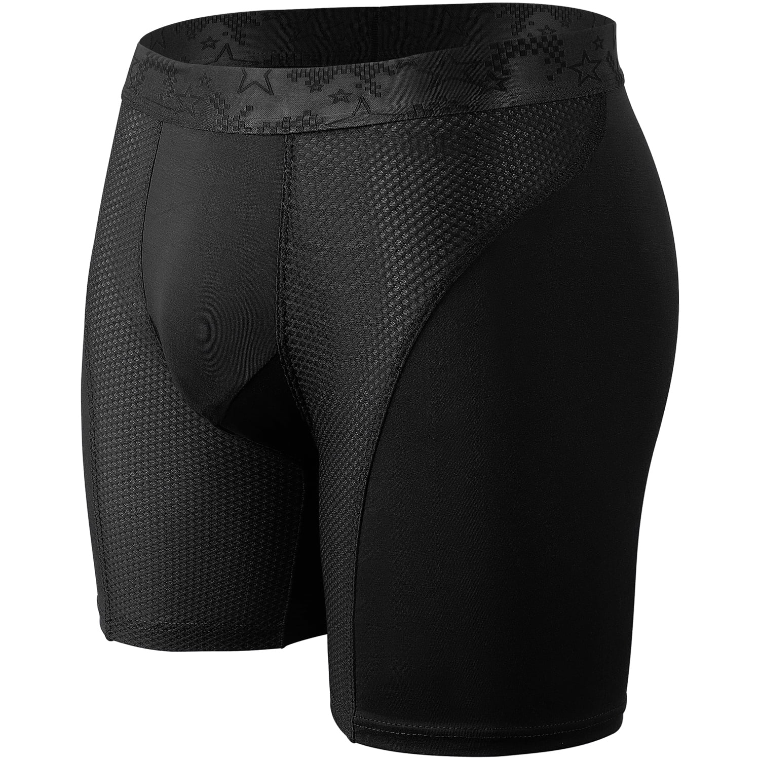 Mens Underwear Ultra Breathable Eyelet Boxer Briefs with Built-in 3D ...