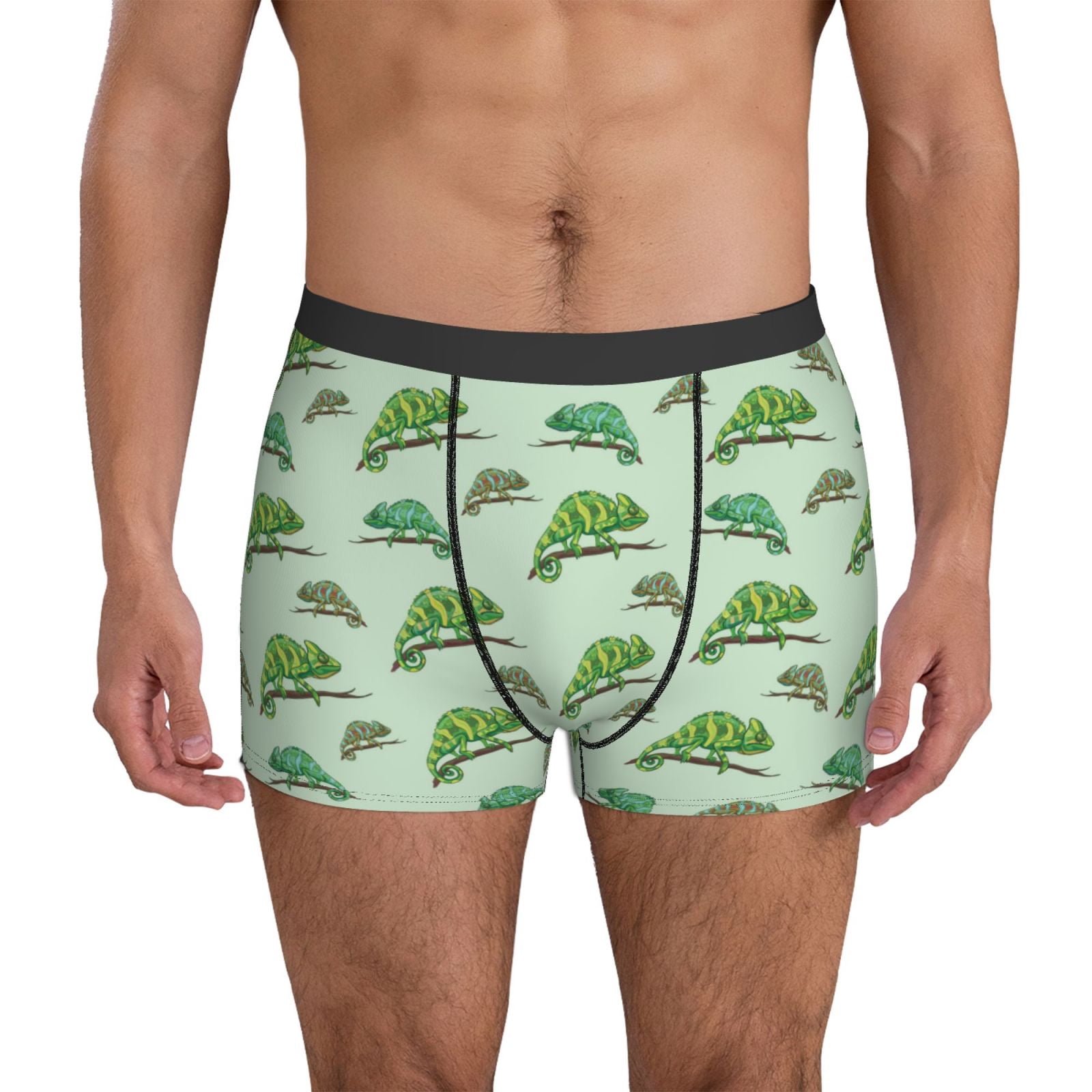 Mens Underwear - cartoon chameleon cute lizard Breathable Stretch ...