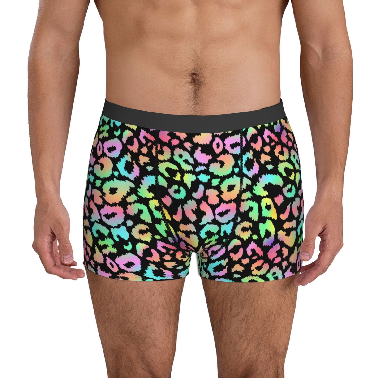 Mens Underwear - cool Trendy rainbow Leopard black Breathable Stretch ...