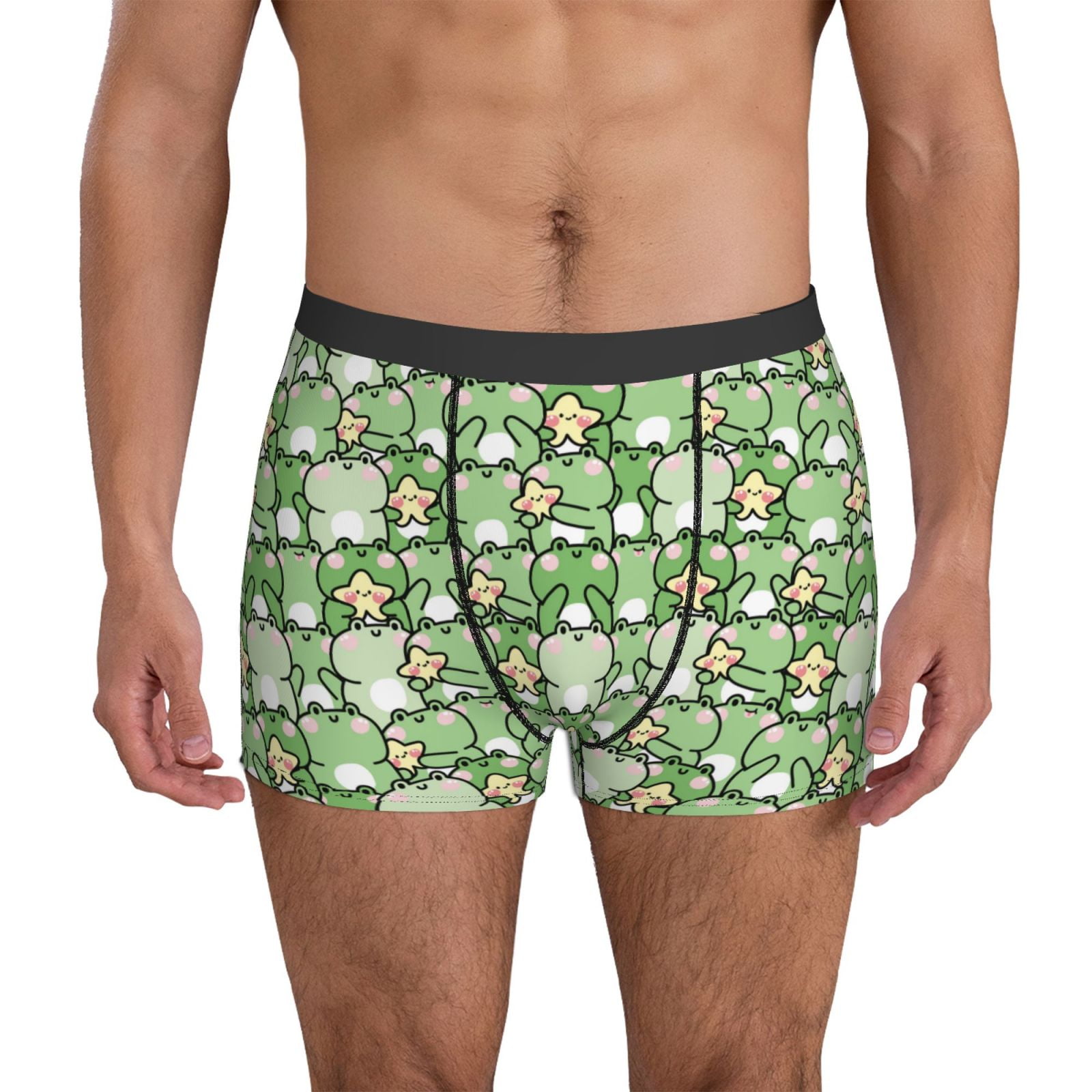 Mens Underwear - cute frog cartoon star Breathable Stretch Boxers for ...