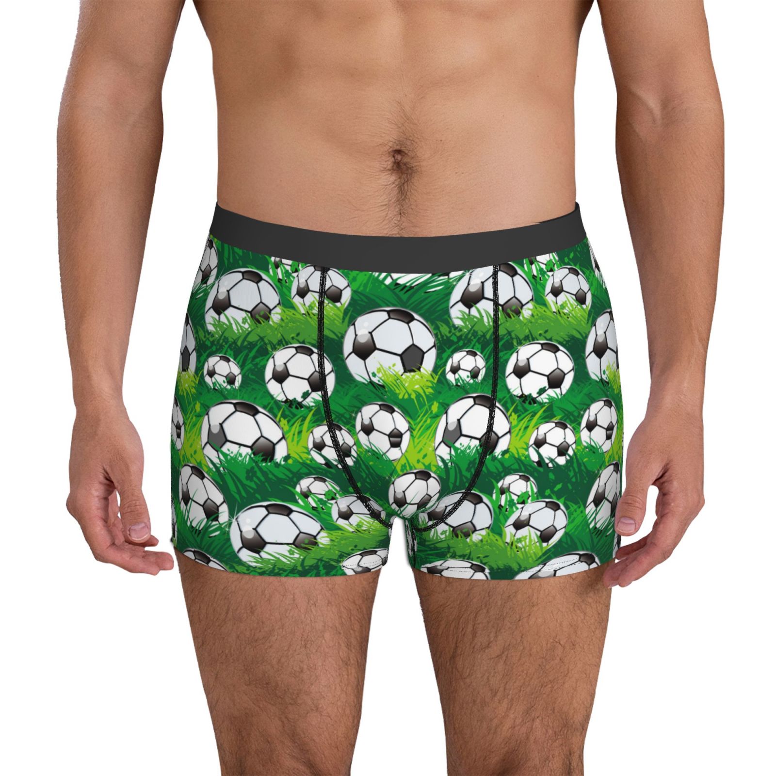 Mens Underwear - soccer Football ball green grass Breathable Stretch ...