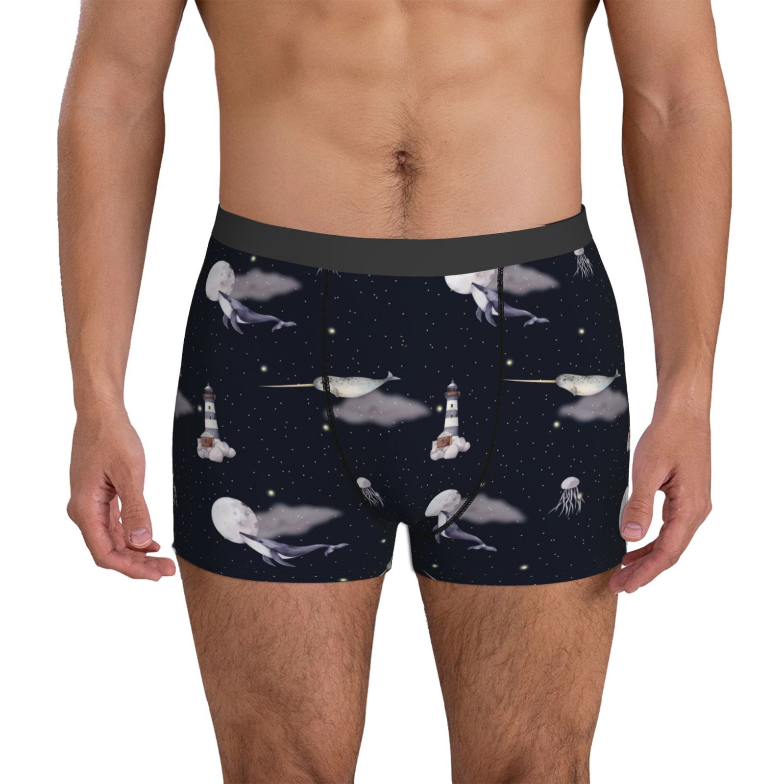 Mens Underwear - whale jellyfish moon stars space Breathable Stretch ...